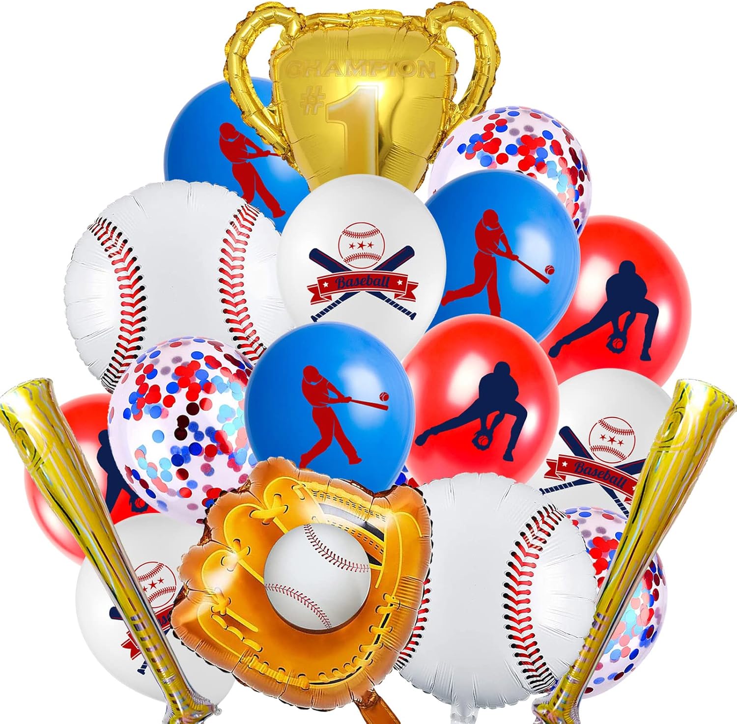 Amazon.com: Baseball Balloons Latex and Baseball Glove Bat Foil ...