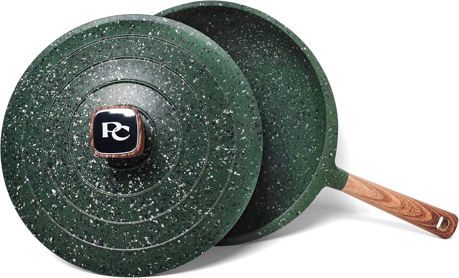 Amazon.com: Phantom Chef 12" Deep Frying Pan with Granite finish & Lid ...