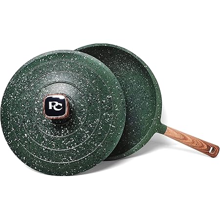 Amazon.com: Phantom Chef 12" Deep Frying Pan with Granite finish & Lid ...
