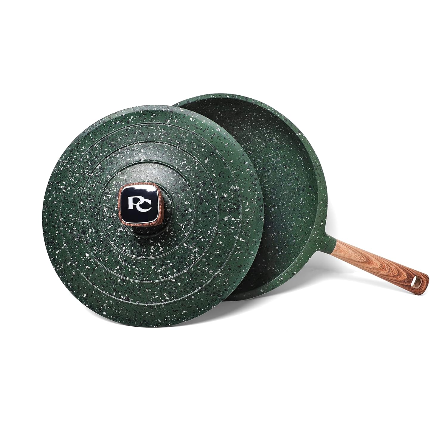 Buy Phantom Chef 12" Deep Frying Pan with Granite finish & Lid | PFOA ...