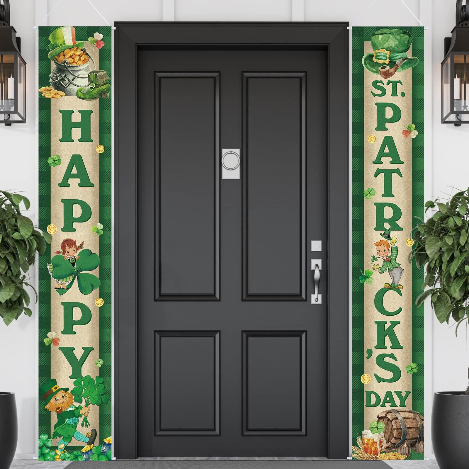 Amazon.com: Vintage St. Patrick's Day Door Porch Sign Irish Shamrock ...