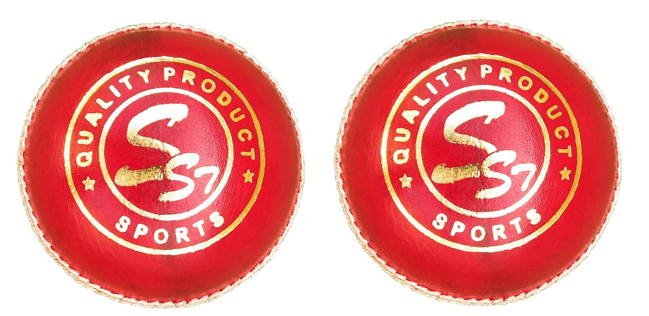 SST Cricket Leather Ball Red Set of Two Balls : Amazon.in: Sports ...