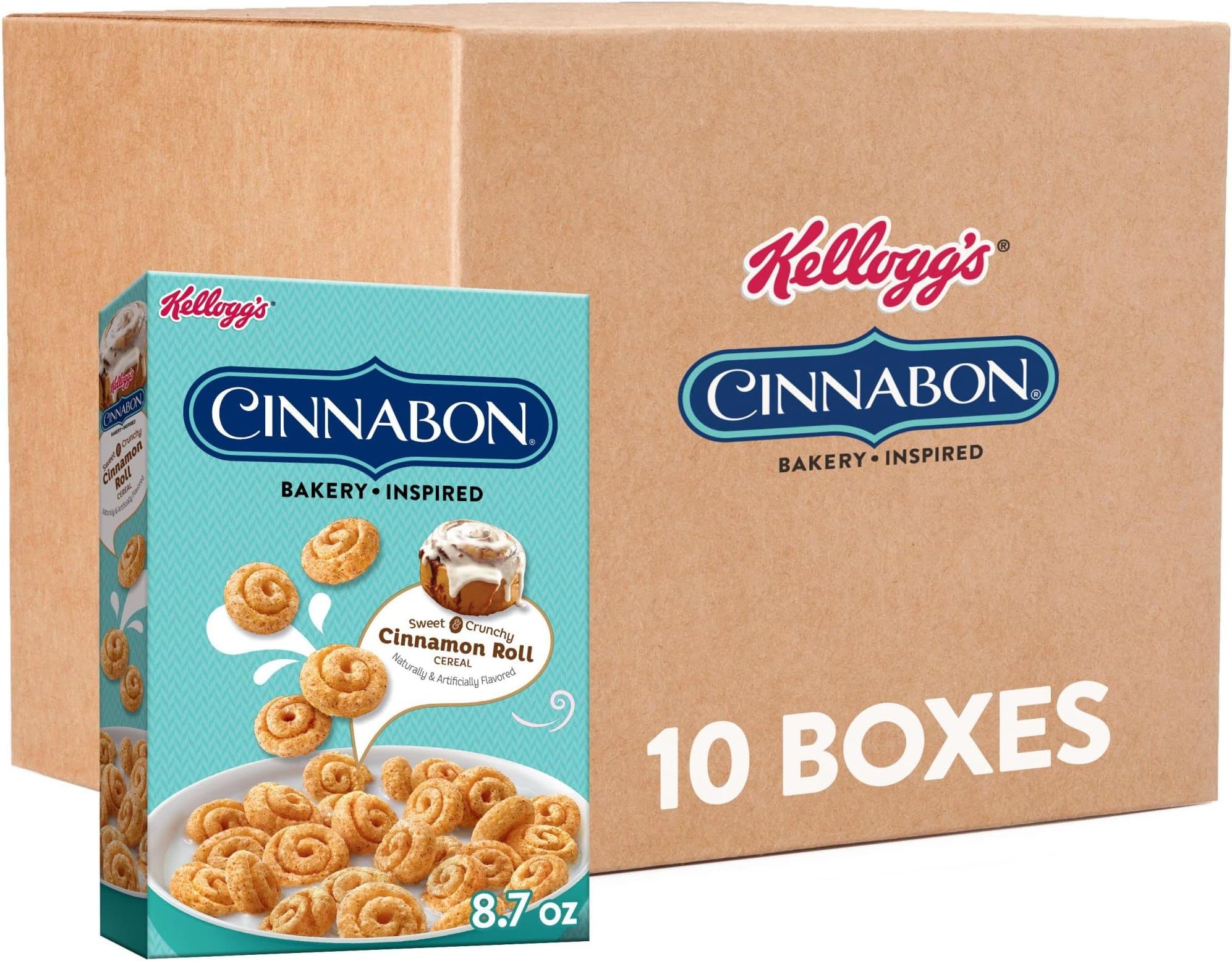 Amazon.com: Kellogg’s Cinnabon Cold Breakfast Cereal, 7 Vitamins and ...