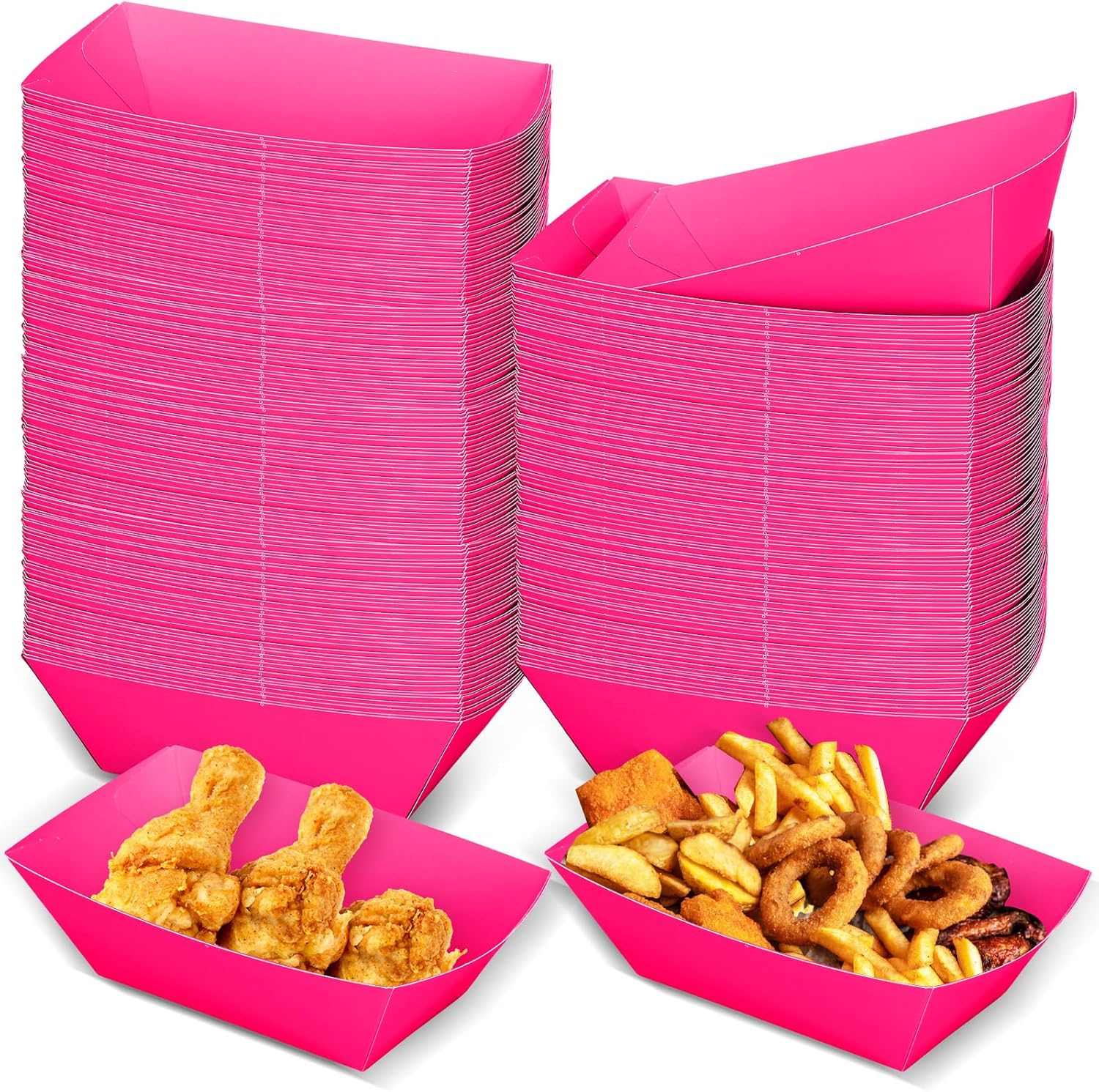 Amazon.com: Uiifan 200 Pcs Paper Food Boats Disposable Paper Food Tray ...