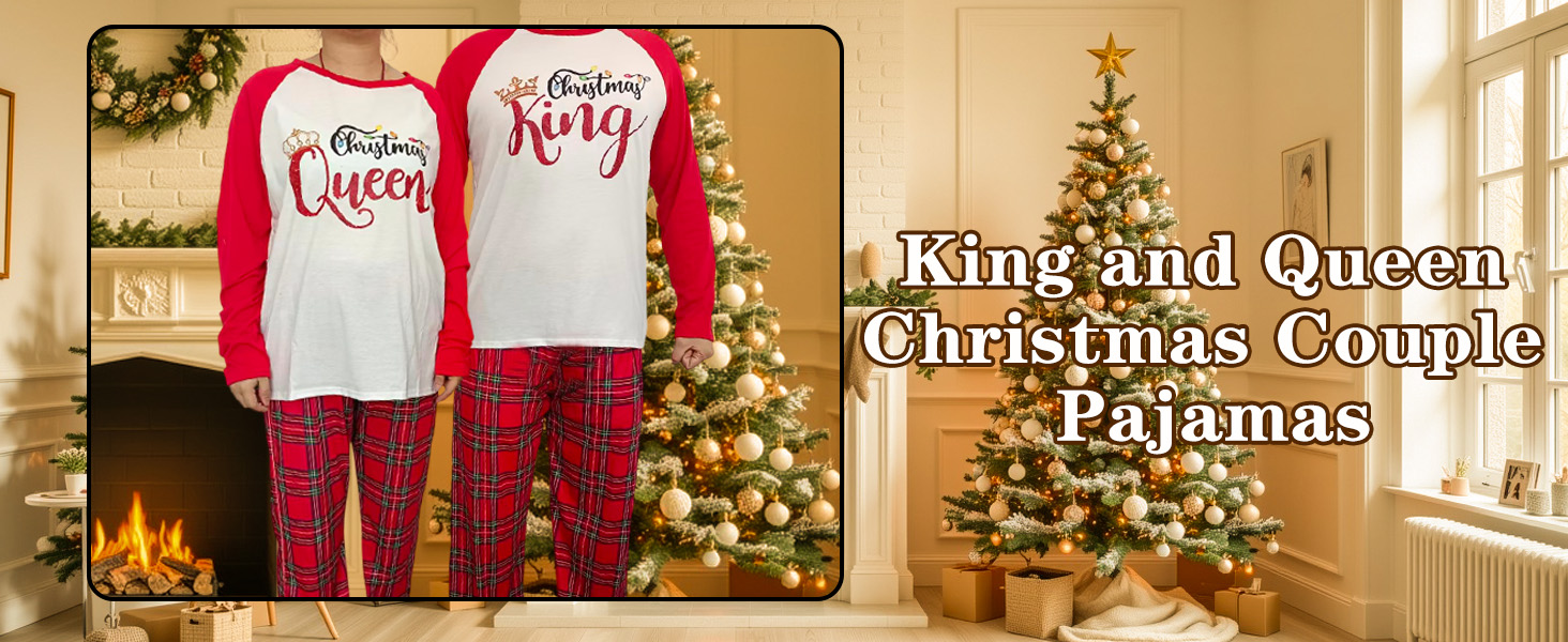 Watch King and queen christmas couple pajamas on Amazon Live