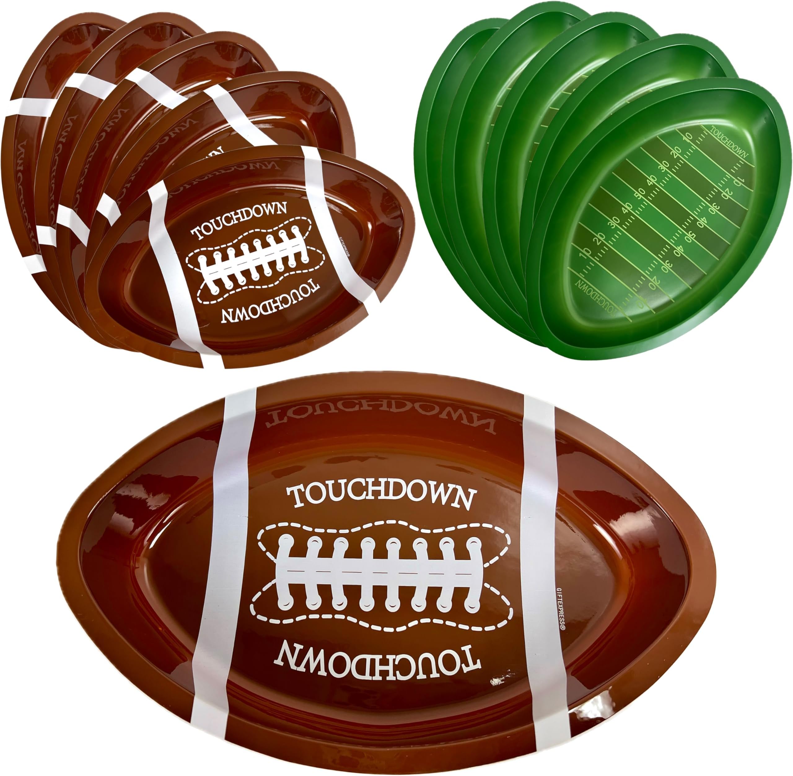 Amazon.com | Prairie Collections Football Shaped Bamboo Serving Tray ...
