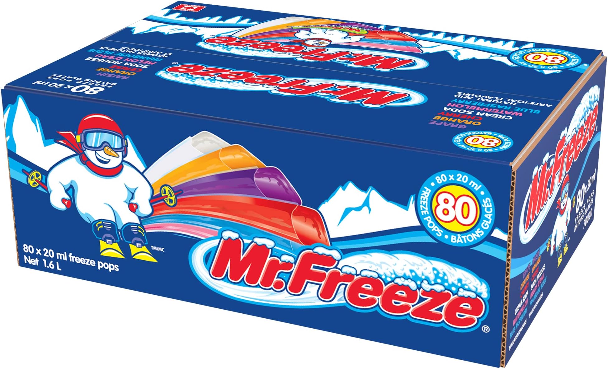 Amazon.com : Mr. Freeze Ice Pops 80x20ml Freezies {Imported from Canada ...