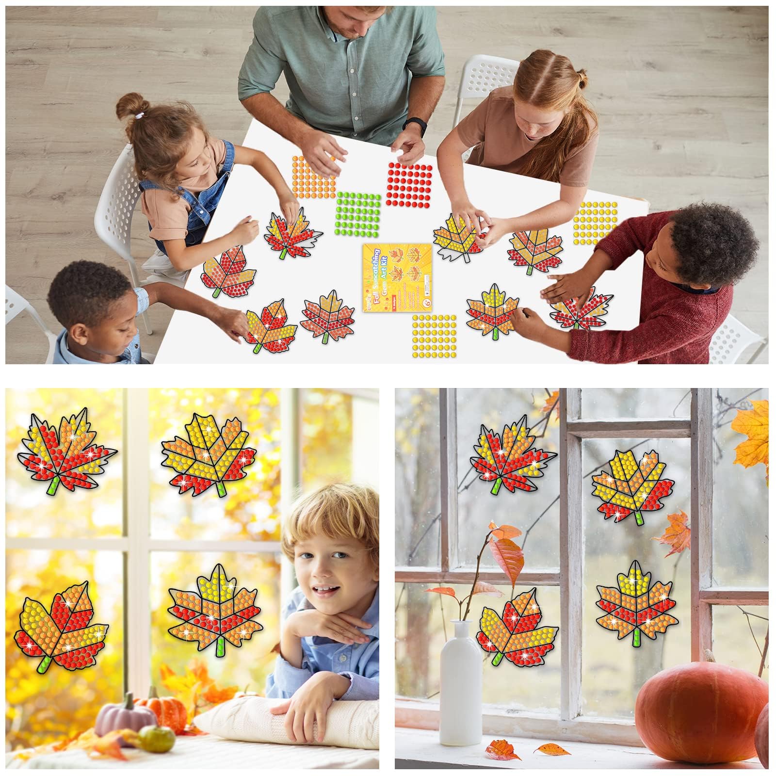 Halloween Foil Art Fall Craft Diamond Suncatcher Kits - Thanksgiving ...