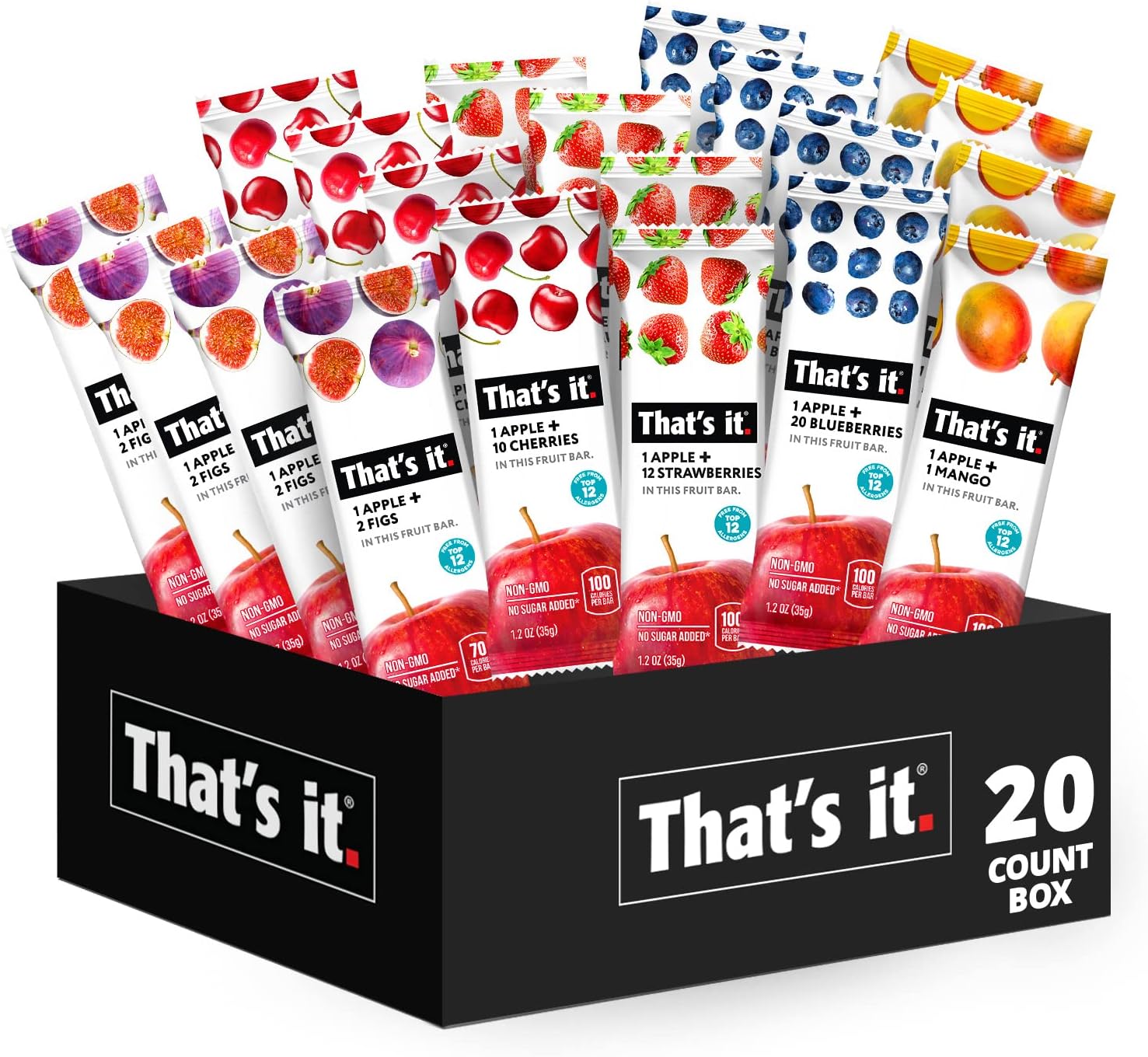 Amazon.com: That's it. Fruit Bars 12 Variety Pack 100% Natural Real ...