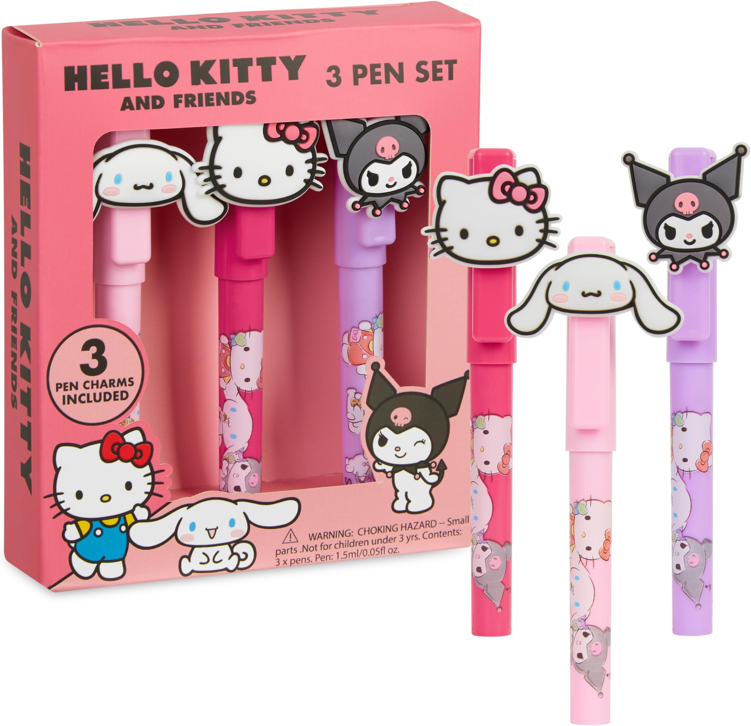 Hello Kitty Ballpoint Pens 3 pcs Writing Pen Set with Cinnamoroll ...