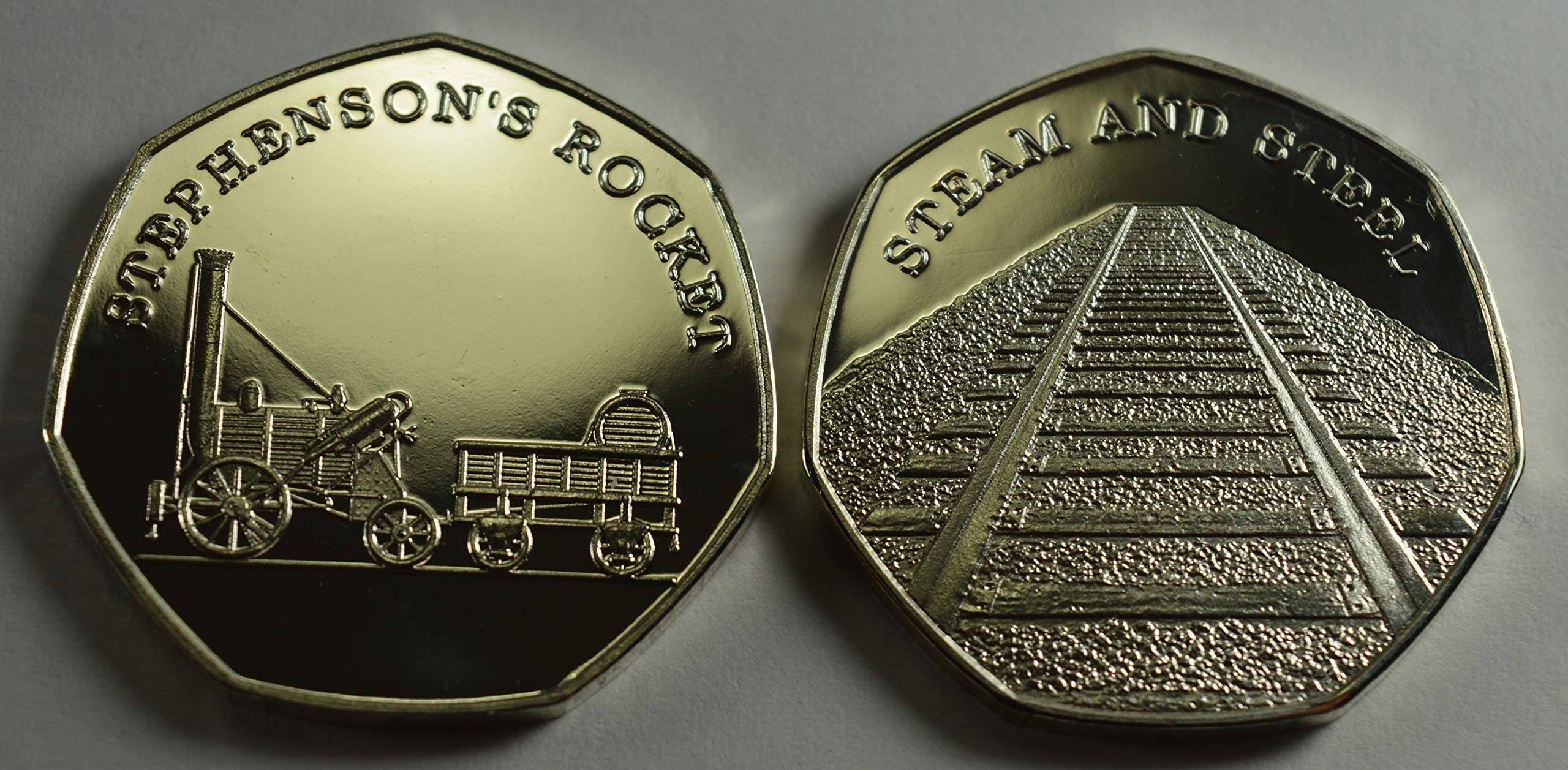 STEPHENSON’S ROCKET Steam Engine Silver Commemorative Coin Albums/50p ...
