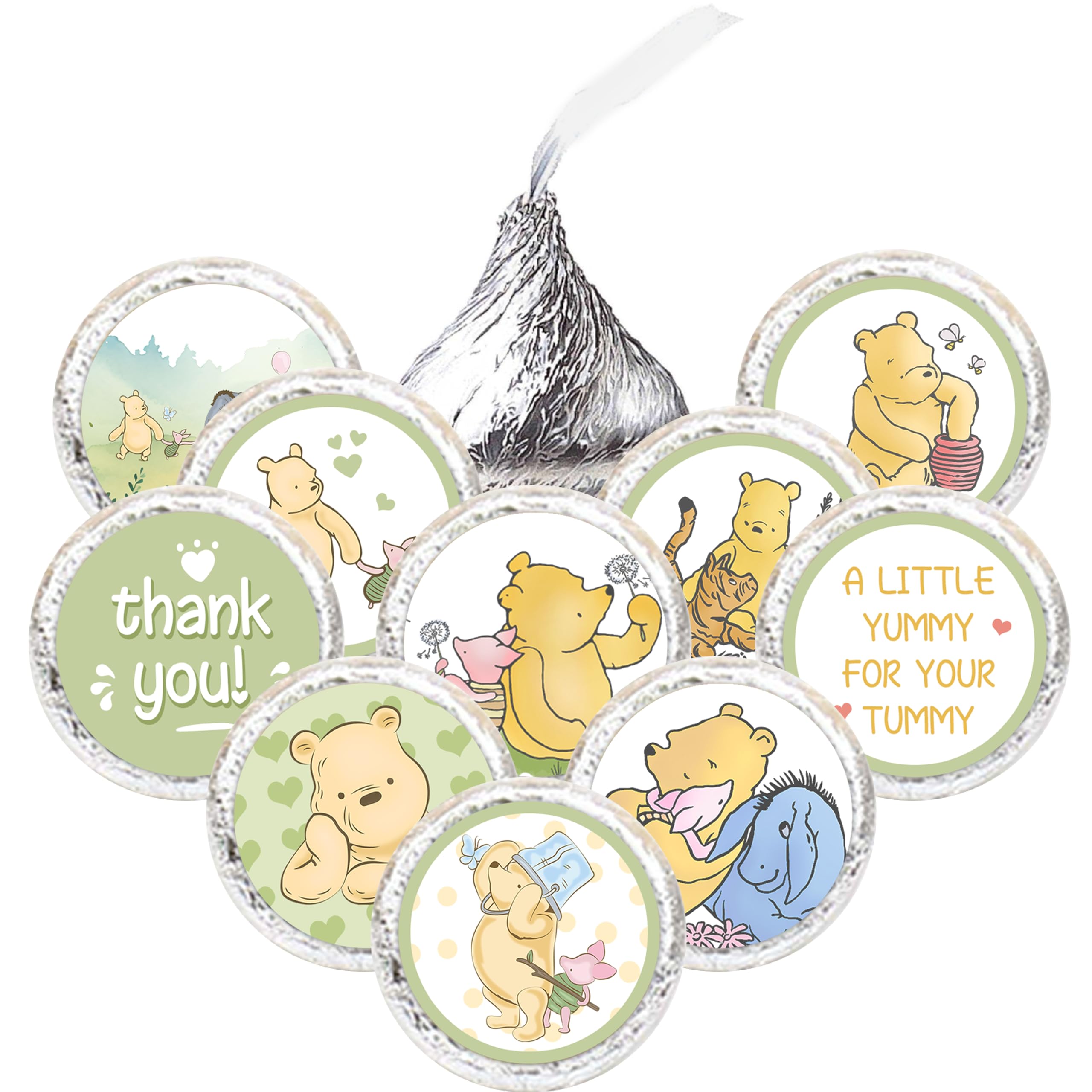 Amazon.com: 180 Pcs Cute Winnie Stickers, Winnie Kisses Candy Stickers ...