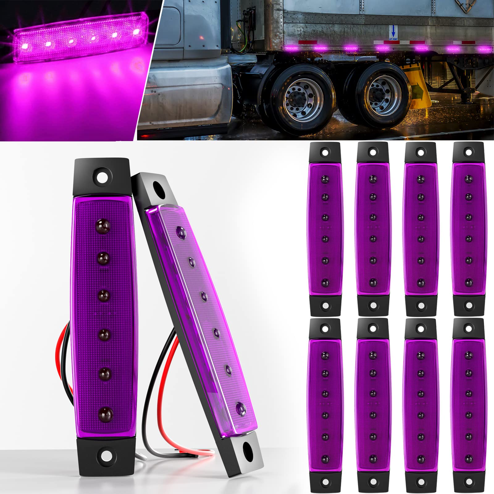 Trailer Marker Lights Walmart FABOOD F 10 Pack DC 12V Red 3.8" 6 LED ...