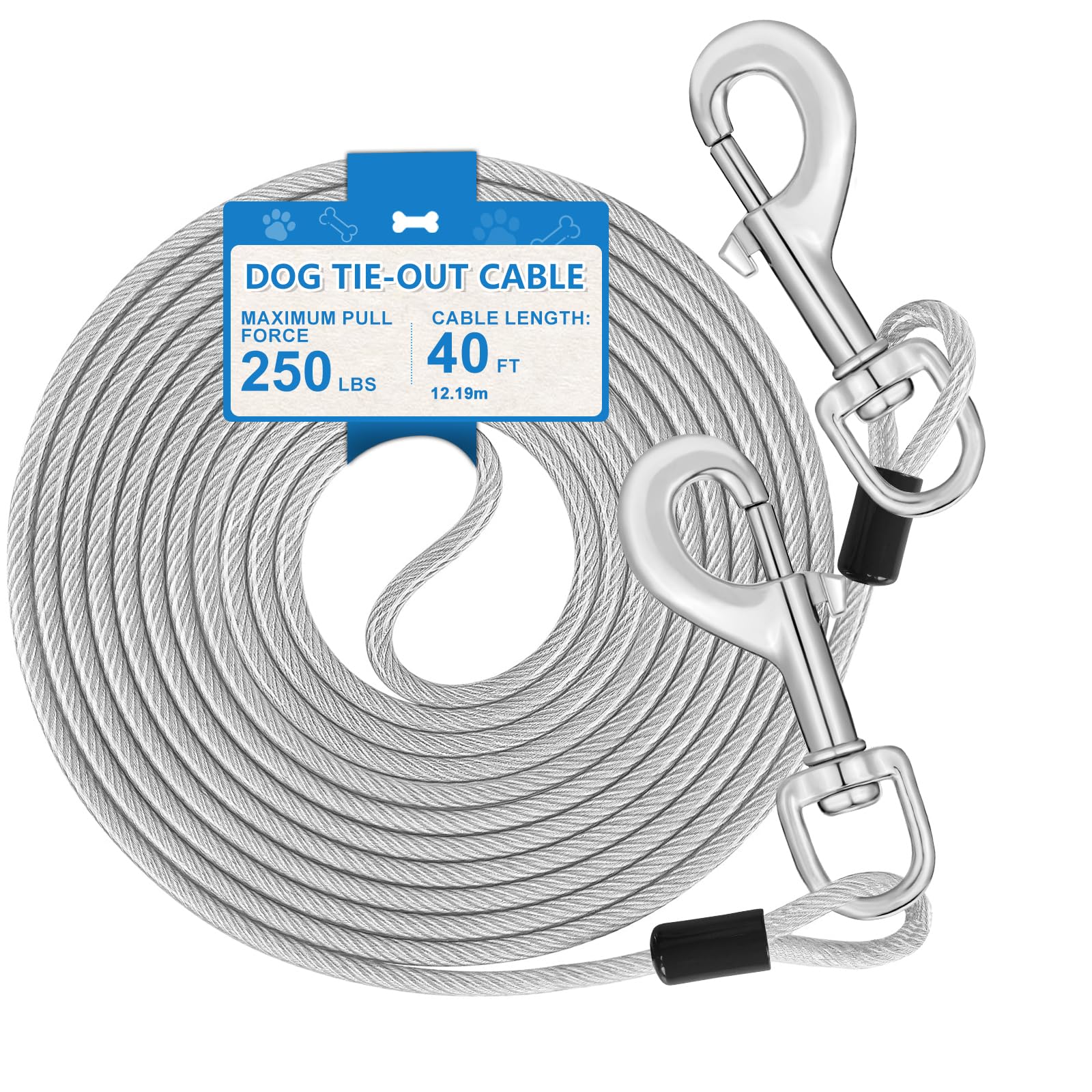 Snapklik.com : Tie Out Cable, 15/25/40/50 FT Runner Cable