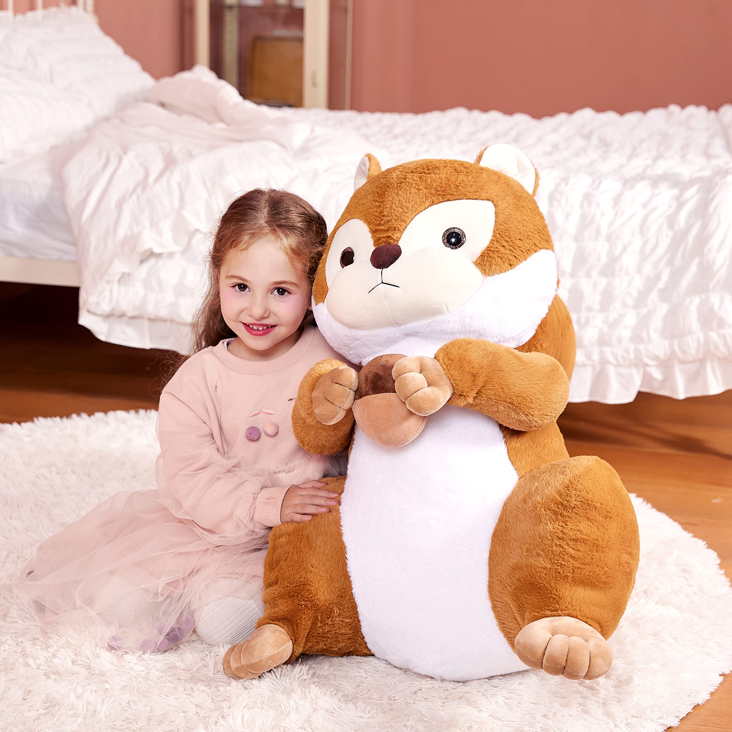 IKASA Large Squirrel Stuffed Animal Plush Toy,23" Giant Cute Jumbo Soft ...