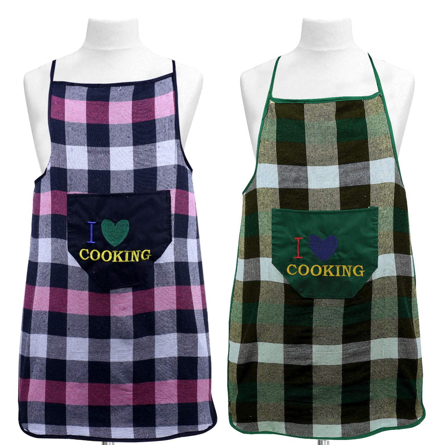 Buy Kuber Industries Checkered Design Cotton 2 Pieces Waterproof ...