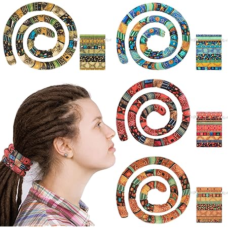 Amazon.com : 28 Pieces Spiral Lock Hair Tie Dreadlock Accessories Set ...