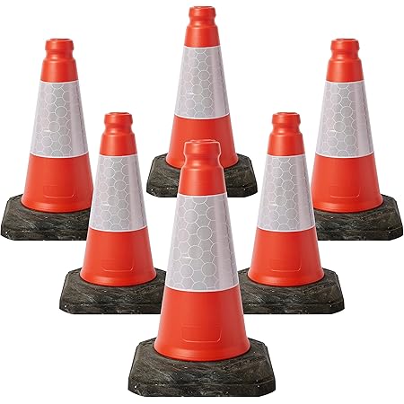 6 Red Traffic Cones 500mm By innovatus : Amazon.co.uk: DIY & Tools