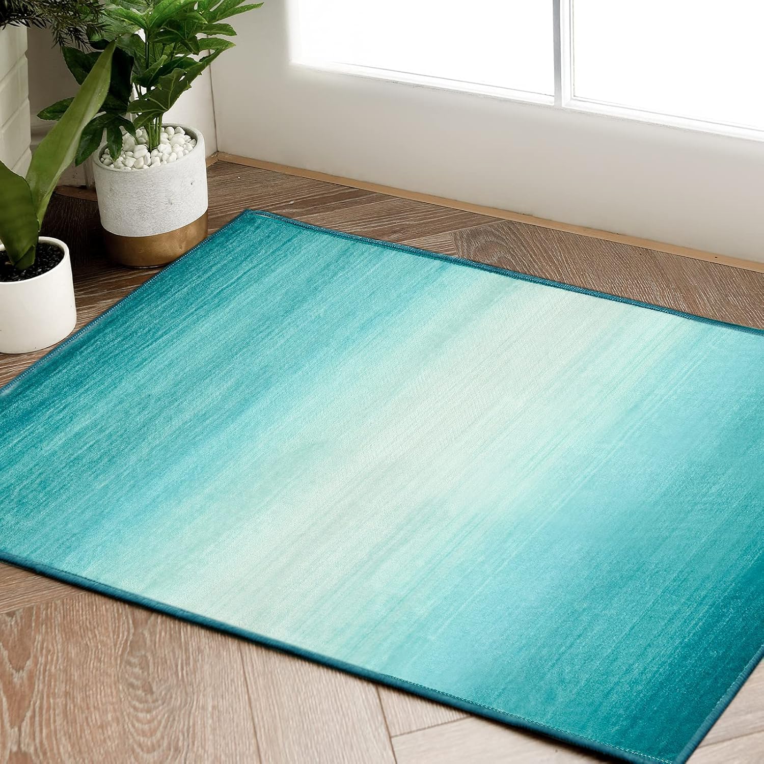 Amazon.com: jinchan Area Rug 2x3 Blue Twilight Rug Modern Entryway Rug ...