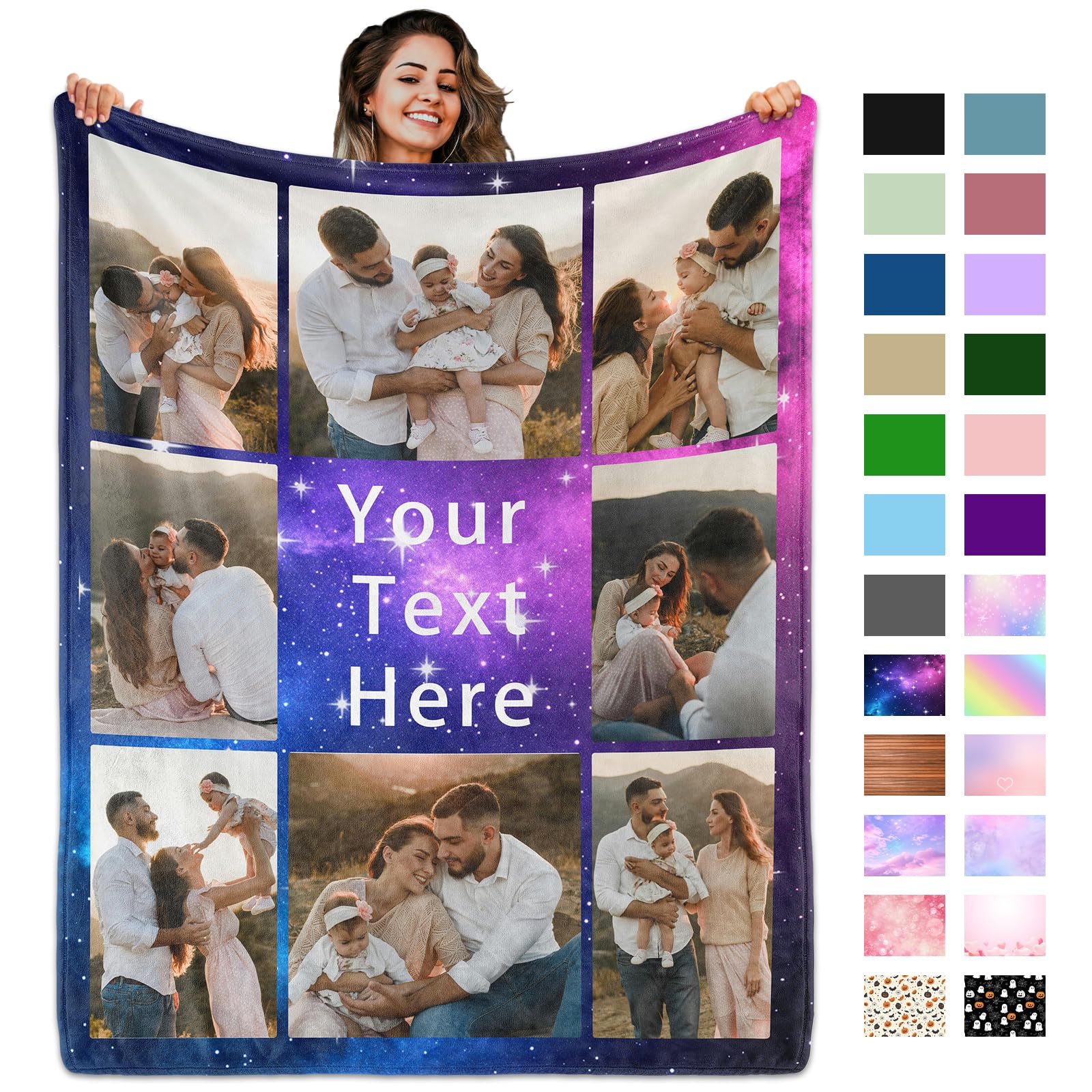 Amazon.com: ingifta Custom Blanket with Picture Text, Personalized 8 ...