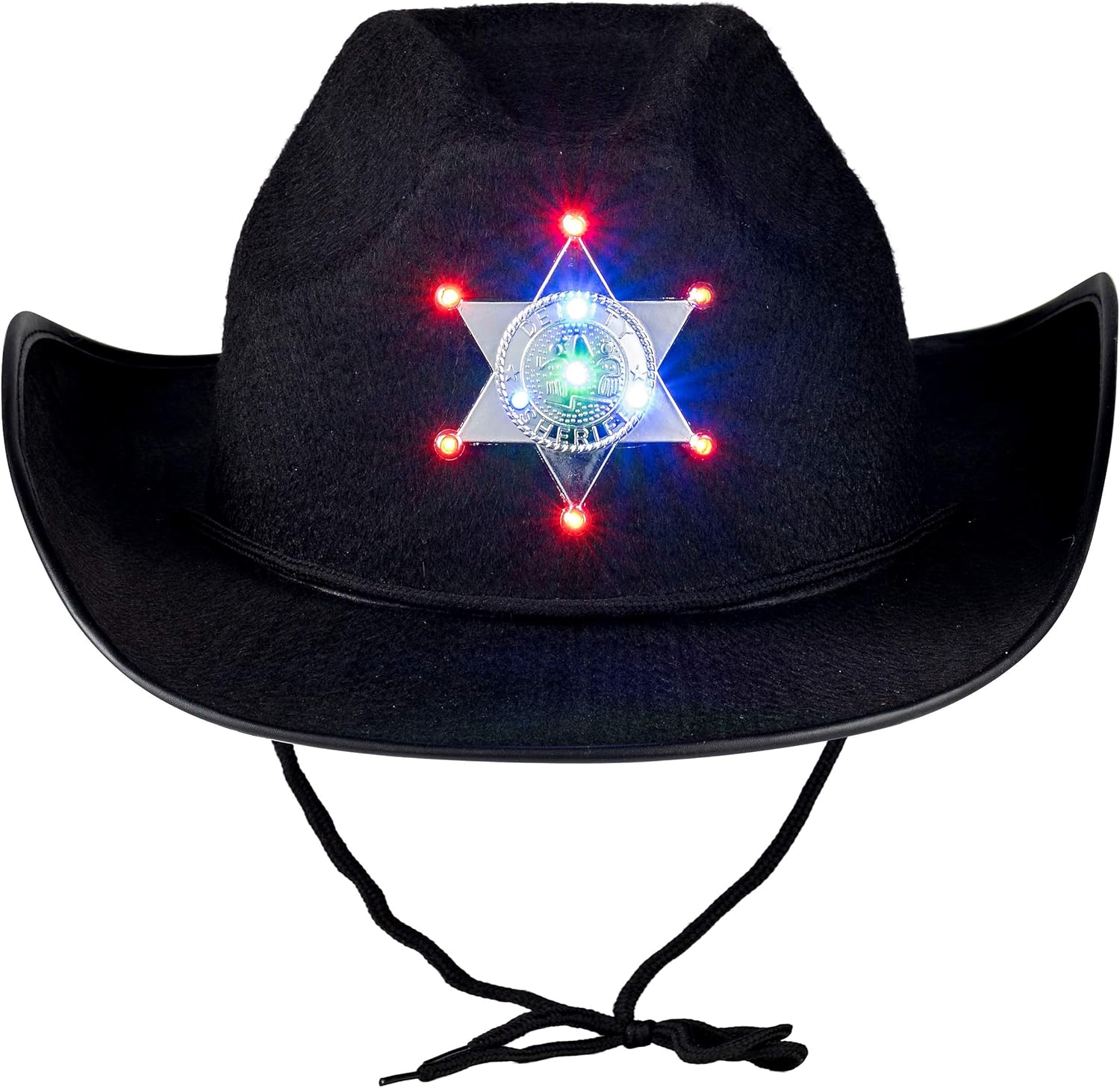 Amazon.com: Black Sheriff Hats (2-Pack) Sheriff Cowboy Light Up Hat ...
