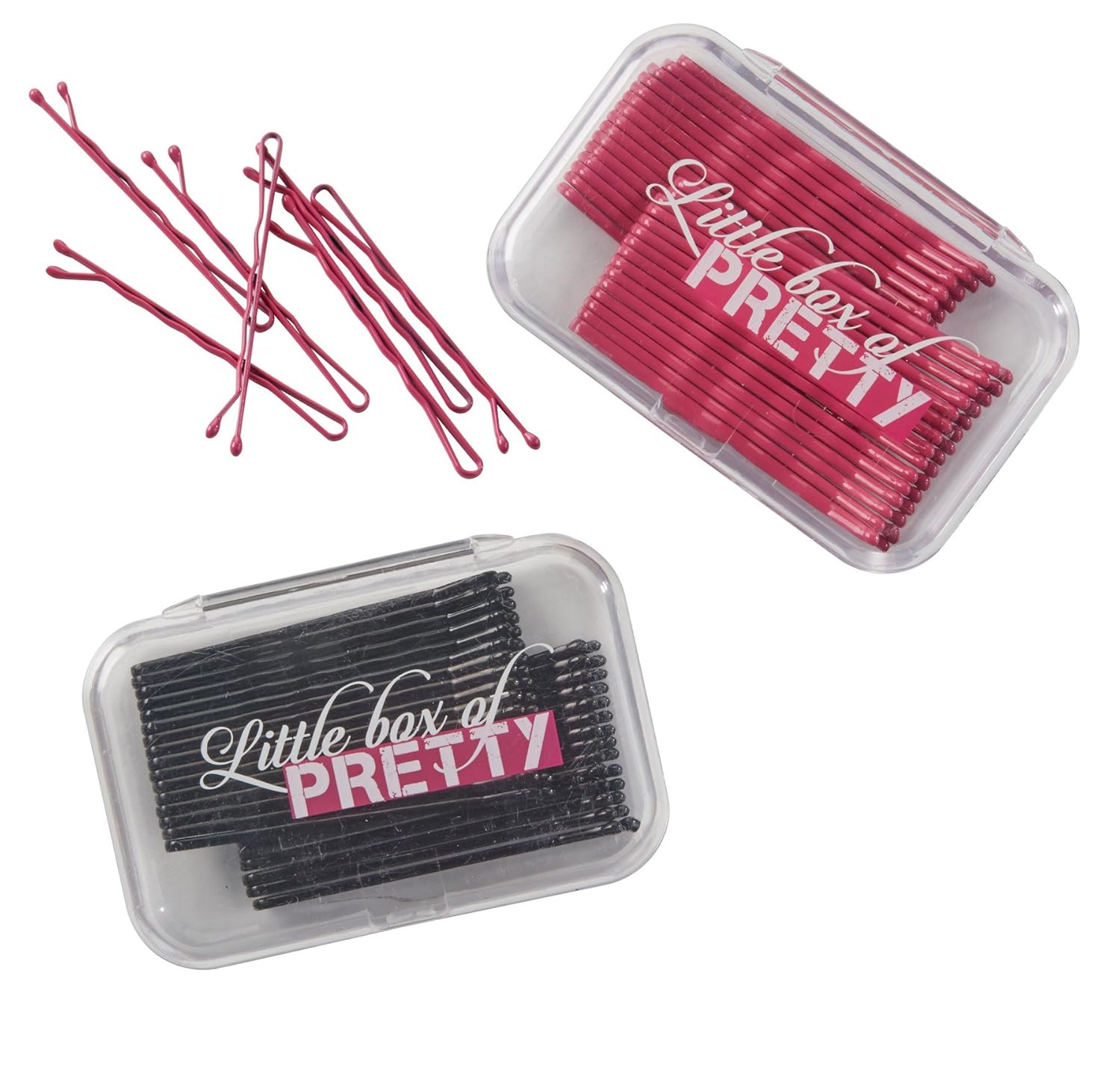 Amazon.com : Little Box of Pretty 2" Bobby Pins Travel Cases- Fuchsia ...