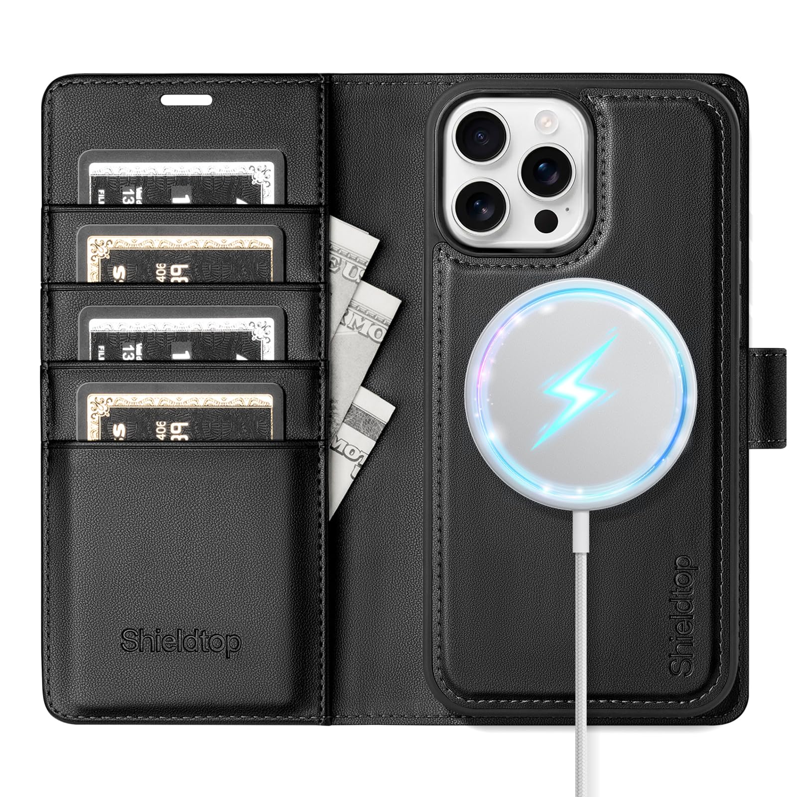 Amazon.com: Shieldtop Compatible Magsafe Magnetic 2 in 1 Detachable iPhone 16 Pro Max Wallet ...