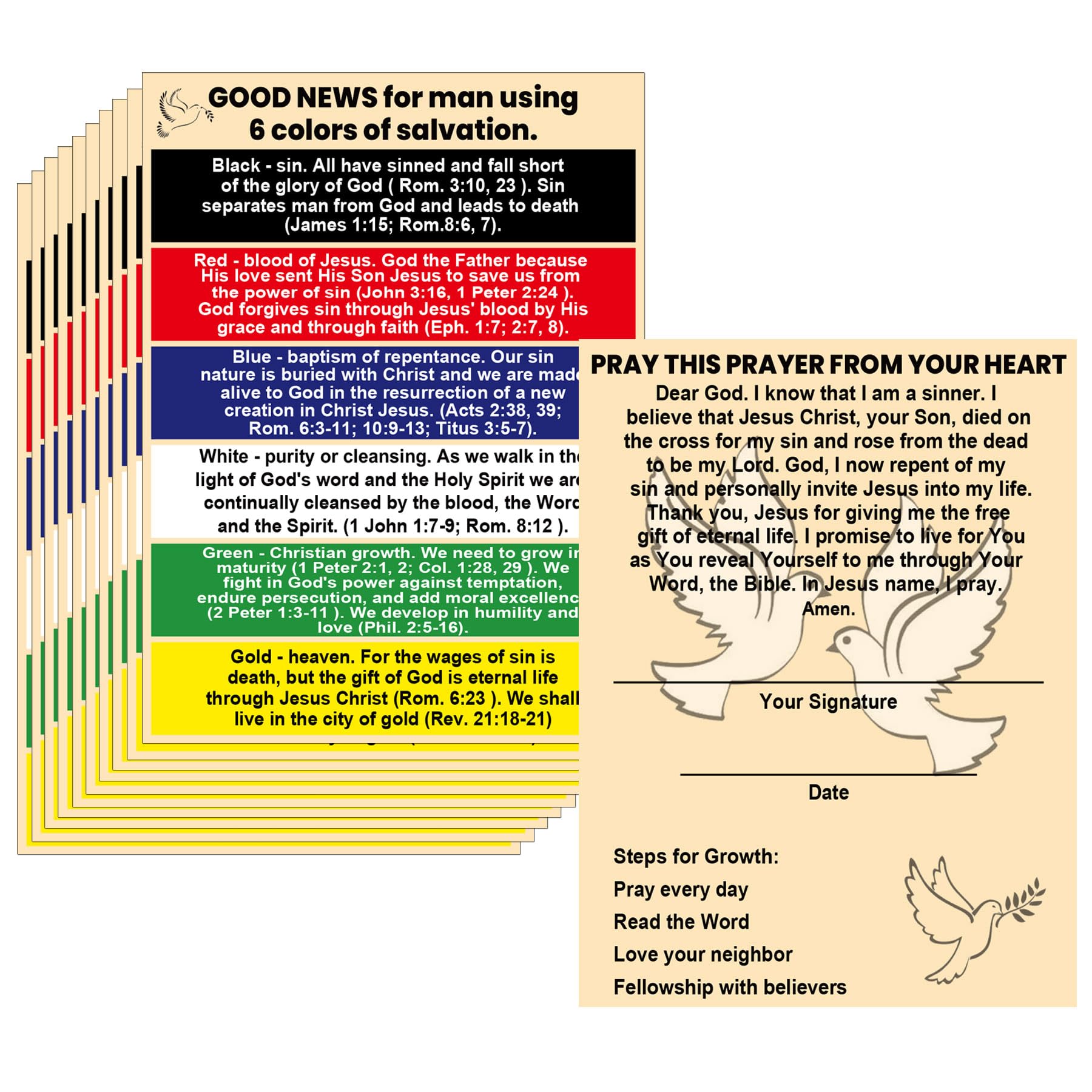 Snapklik.com : Plan Of Salvation Card Prayer Cards 50 Pcs Tracts Pocket ...
