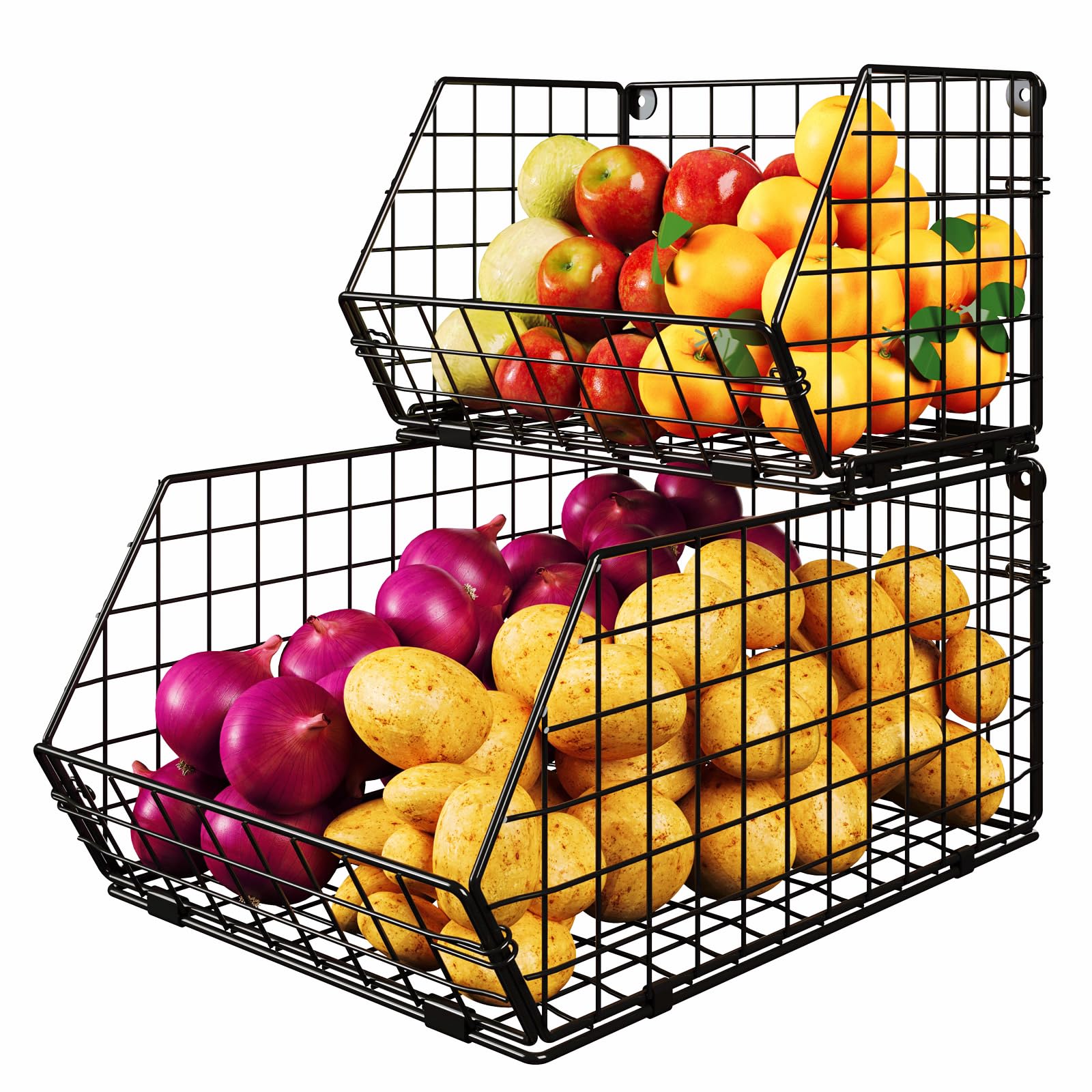 Snapklik.com : X-cosrack 2 Tier Stackable Wire Basket-Kitchen Counter ...