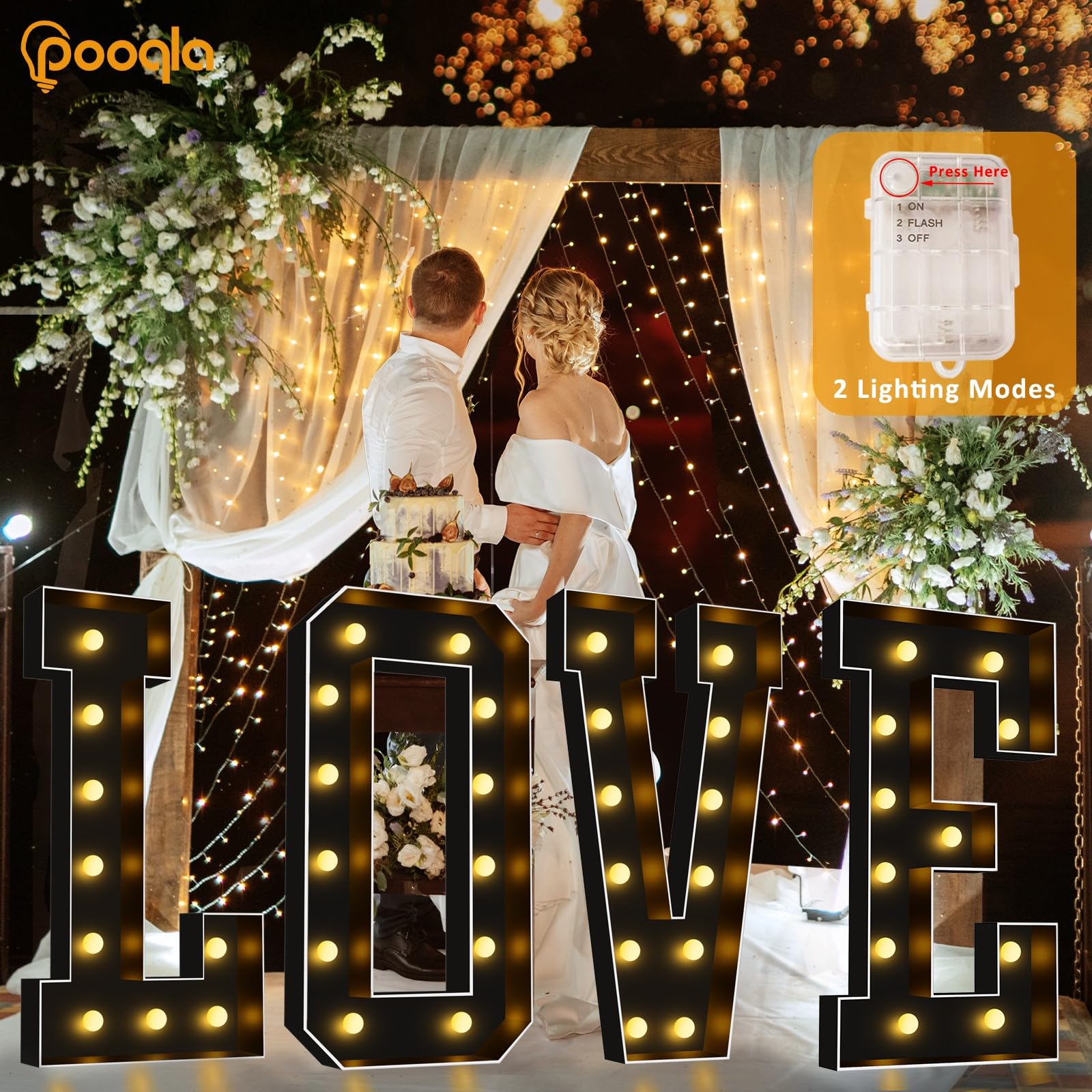 Snapklik.com : 4 FT Marquee Light Up Letters, Black Marquee Letter ...