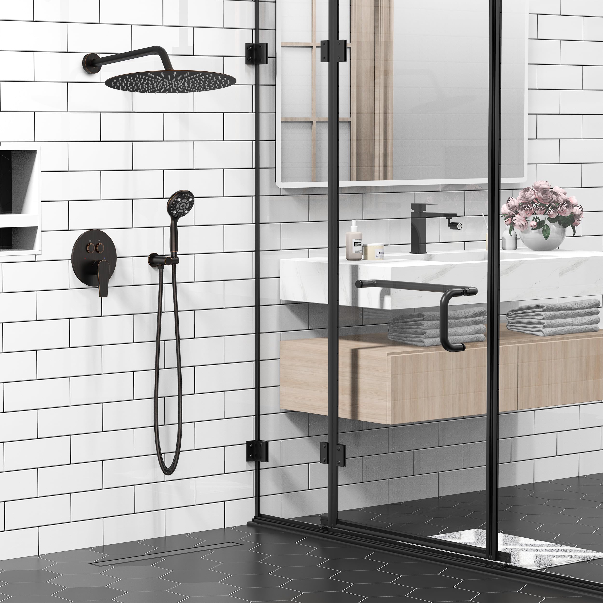 Snapklik.com : SR SUN RISE Shower System, 12 Inch Multifunction Shower ...