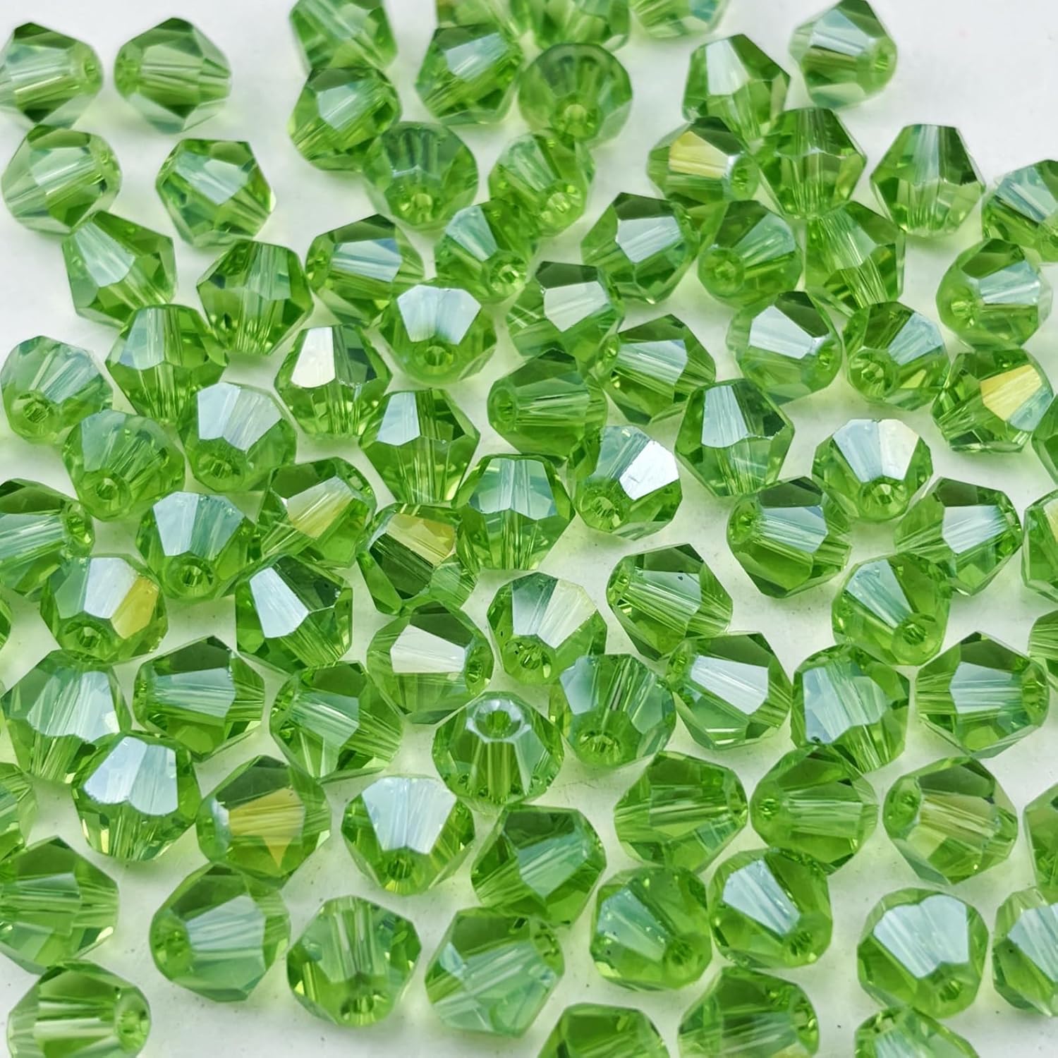 Amazon.com: Pinhoollgo 500pcs 4mm Bicone Crystal Glass Beads Faceted ...
