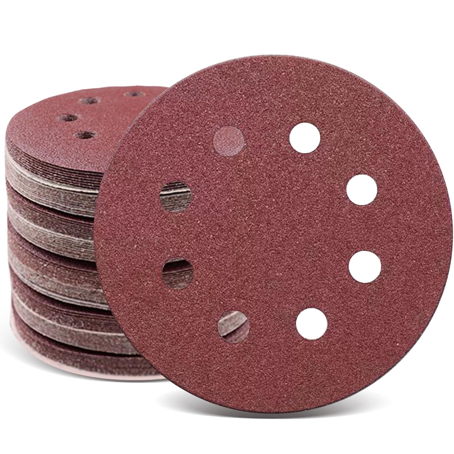 90 Pcs 125mm Sanding Paper, Number of Holes 8 Sanding Sheet for Random ...