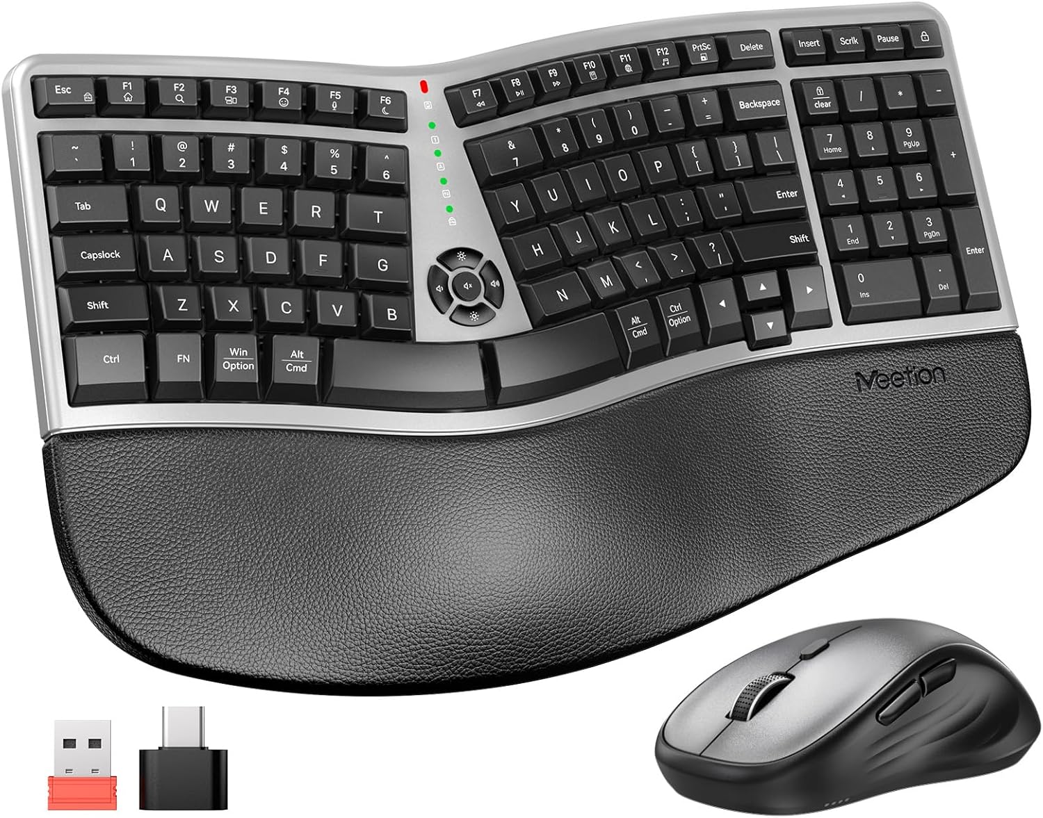 Amazon.com: MEETION Ergonomic Wireless Keyboard and Mouse Combo, 2.4G ...