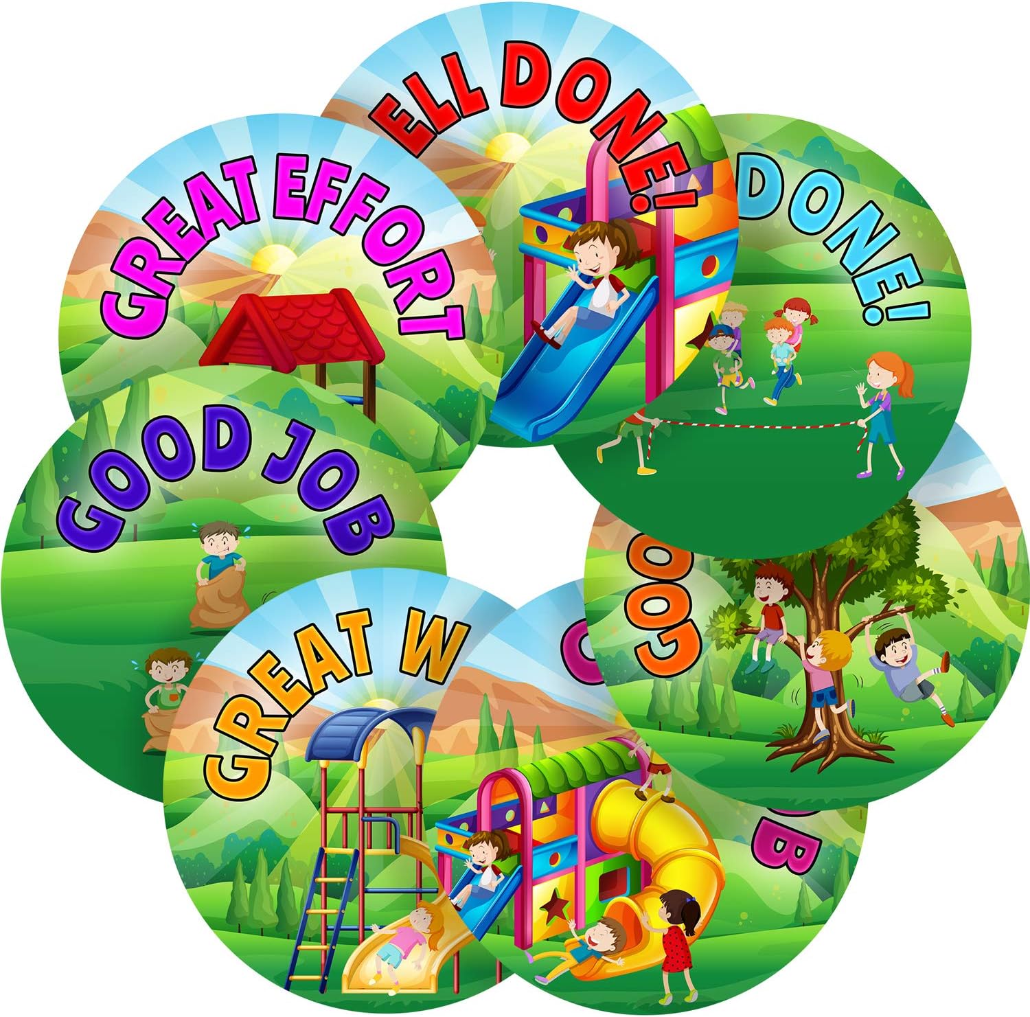 Nursery Children's Playground Reward Sticker Labels Children Parent ...