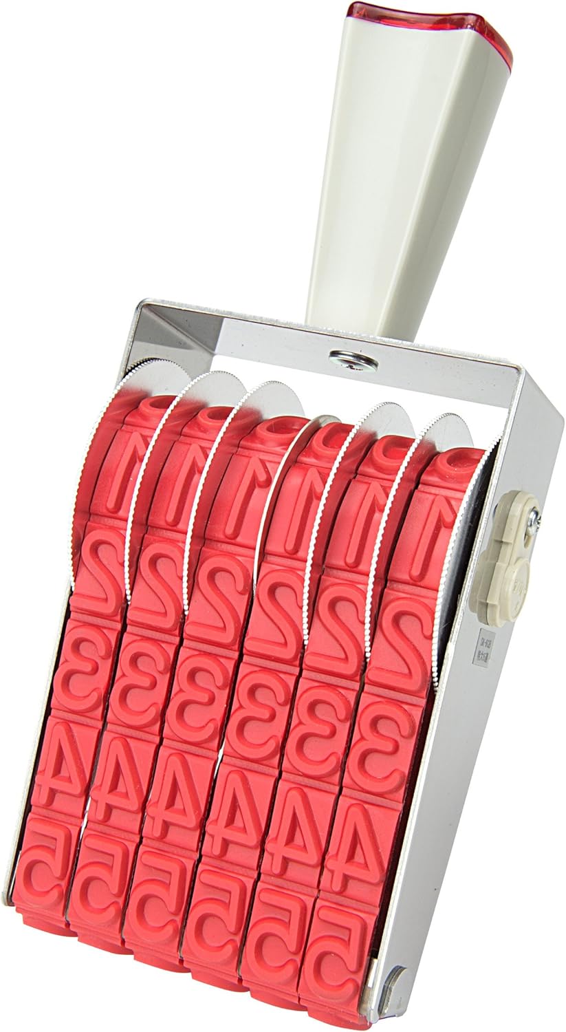 Amazon.com : 6 Digit Rubber Number Stamp, Roller Stamp - Typeface ...