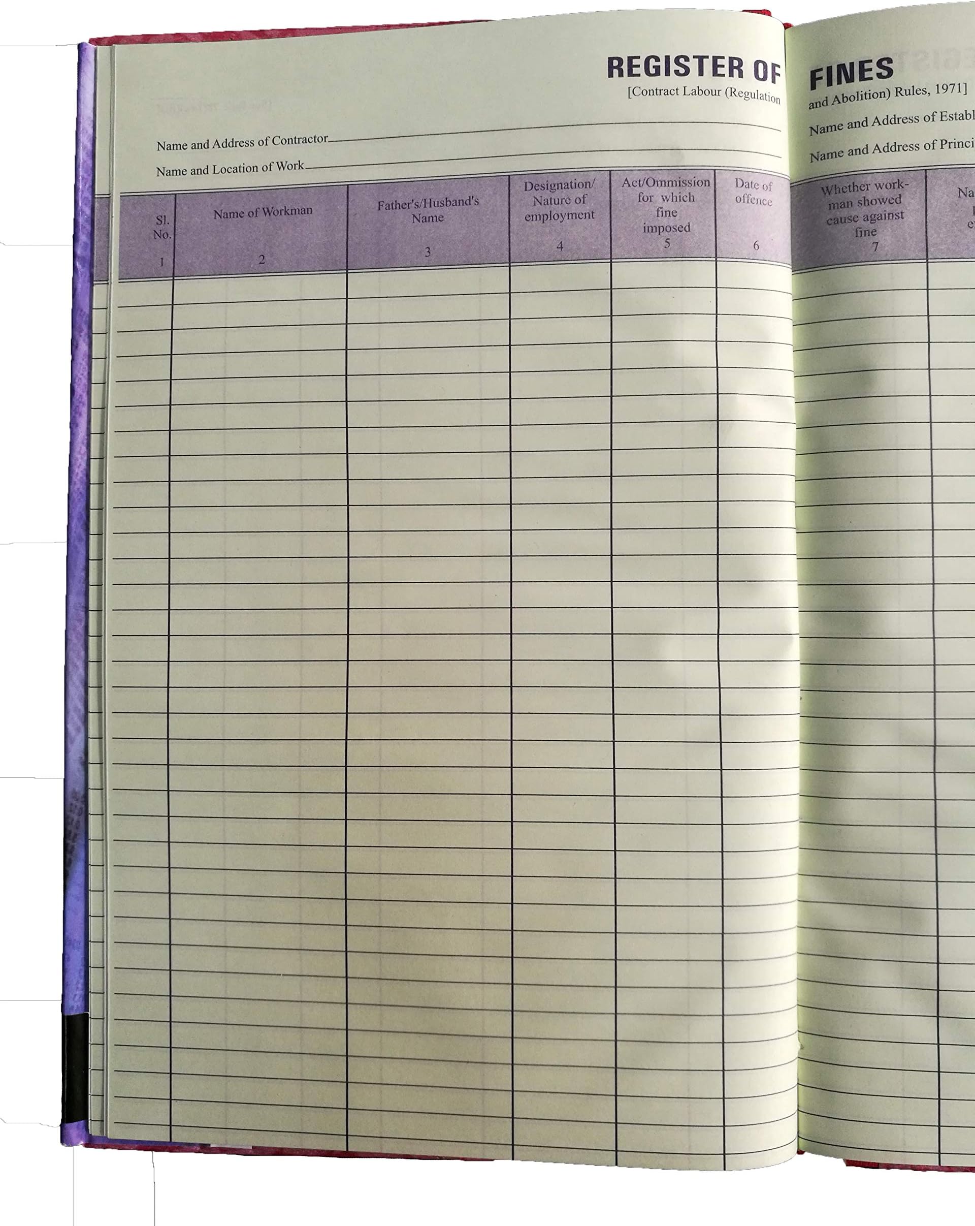 LRS Register of Fines Central Form XXI Rule 78 (1) (a) Account Book ...