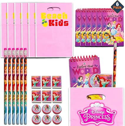 Amazon.com: Disney Princess Party Favor Set - Bundle of 6 Disney ...
