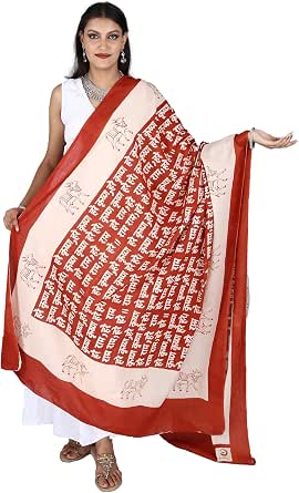 Exotic India Prayer Shawl with Hare Krishna Hare Ram And Cow Print ...