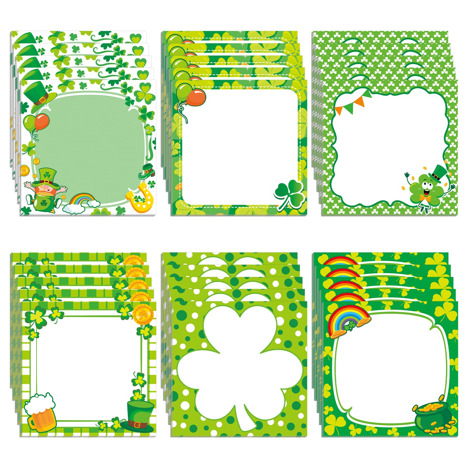 Amazon.com : 30 Pack St Patrick's Day Sticky Notes for Kids- 600 Sheets ...