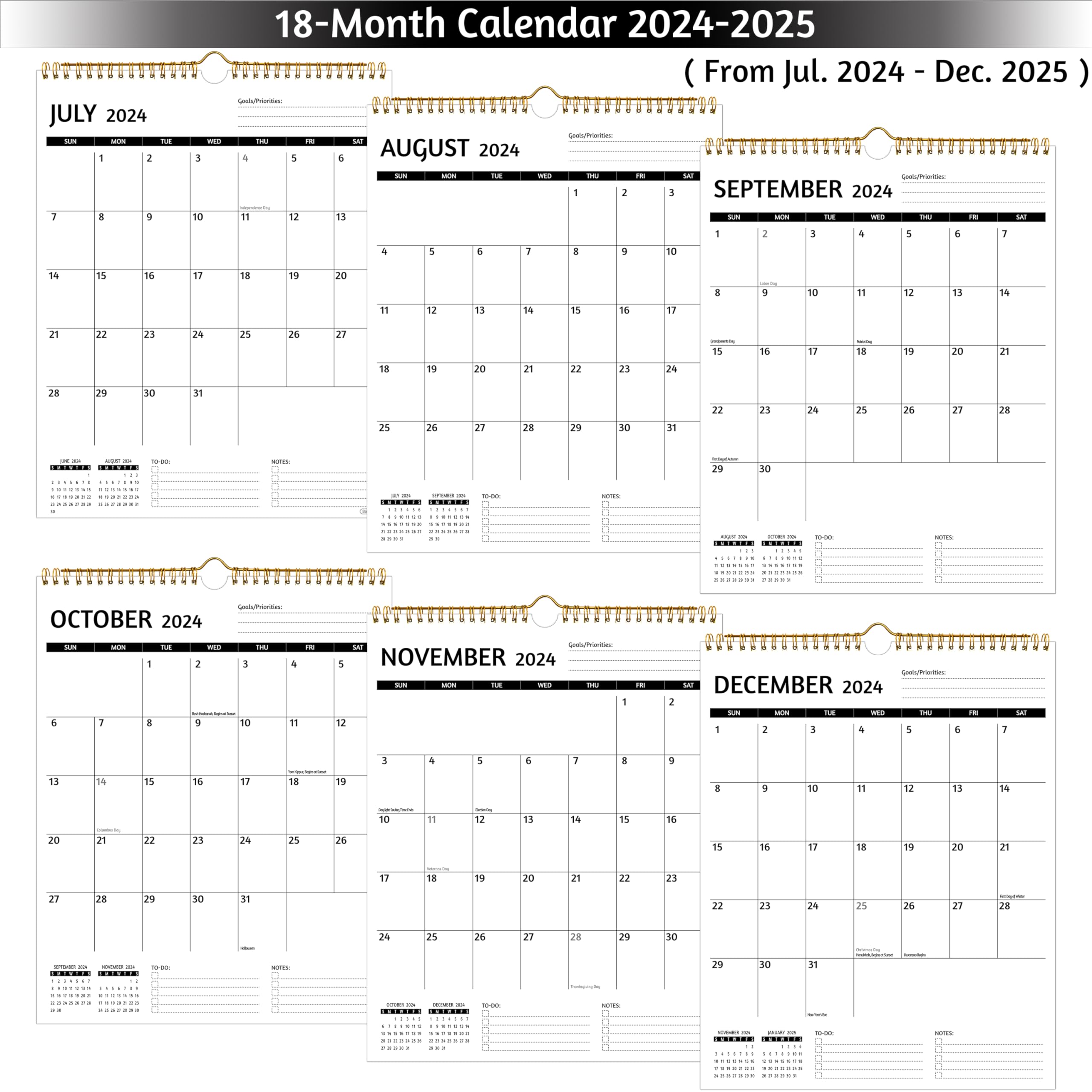Snapklik.com : Wall Calendar 2024-2025 Calendar 2024-2025 Wall, 18 ...