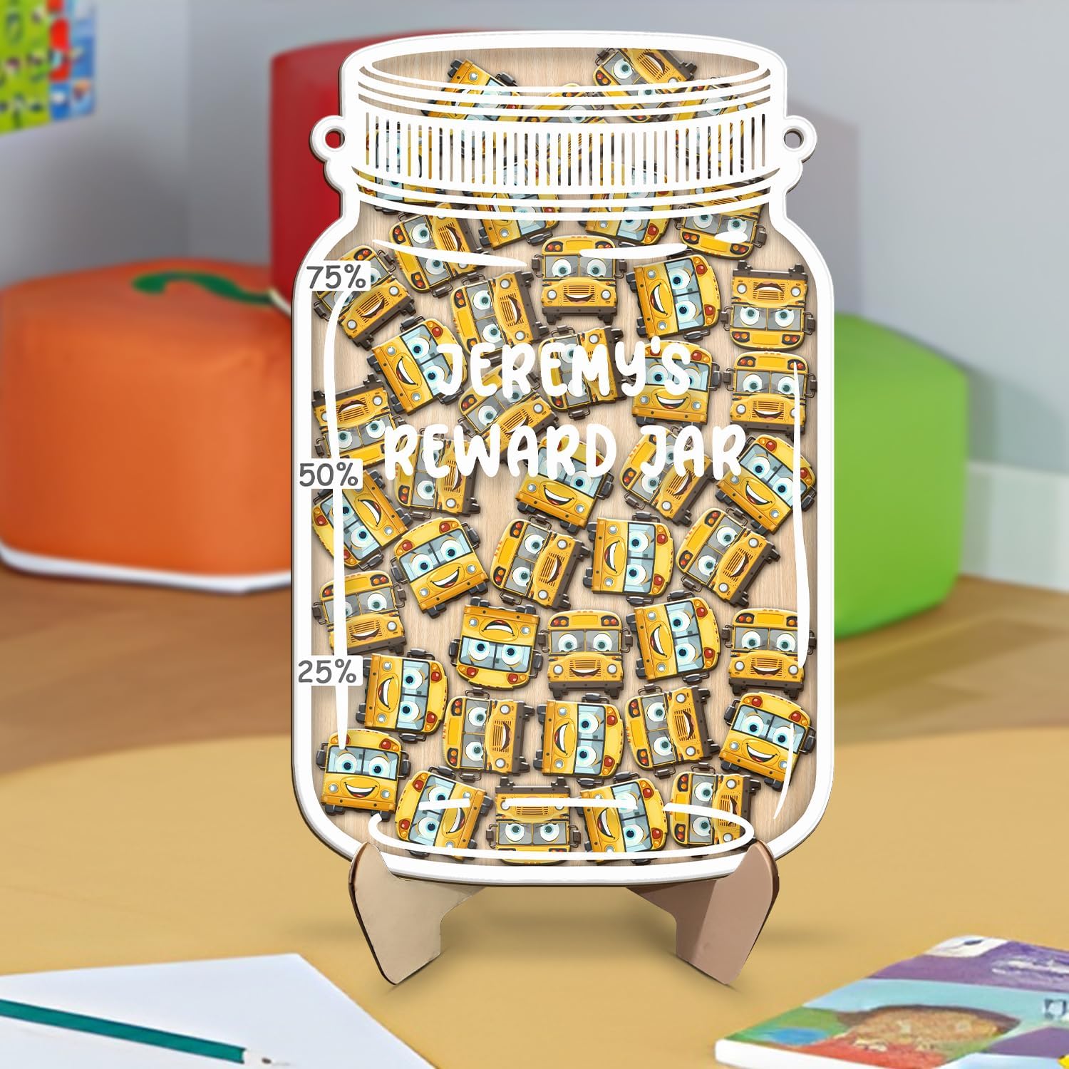 Amazon.com: Magnetic Reward Jar Classroom - Yellow School Bus Reward ...