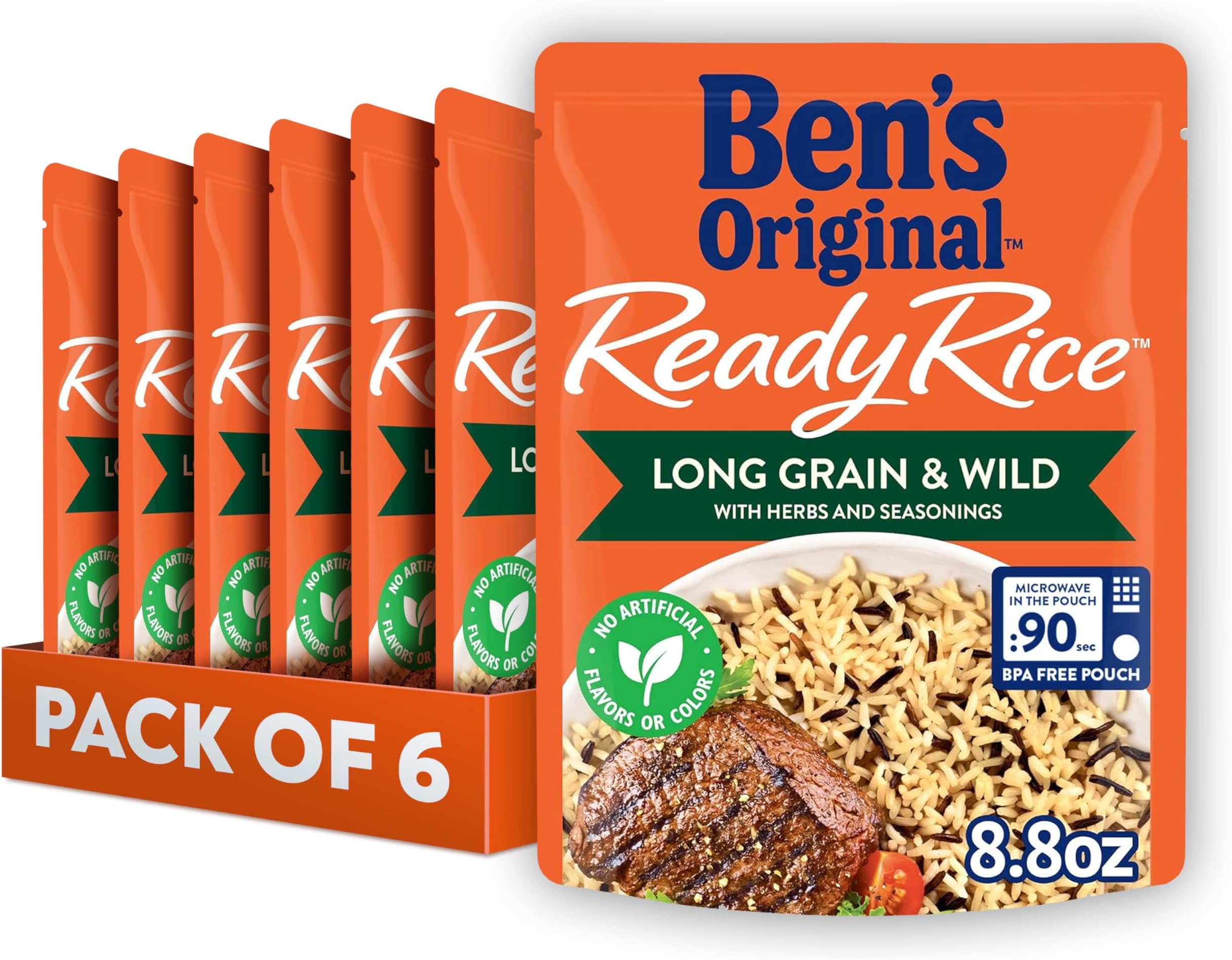 Amazon.com : BEN'S ORIGINAL Flavored Long Grain Rice & Wild Rice, Boxed ...
