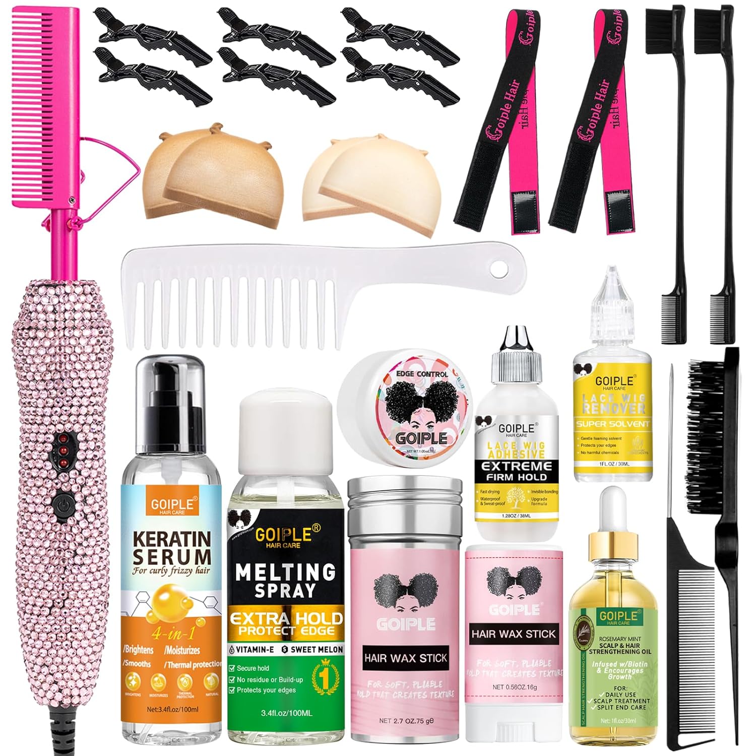 Amazon.com : Deluxe Electric Hair Straightener and Curling Comb for ...