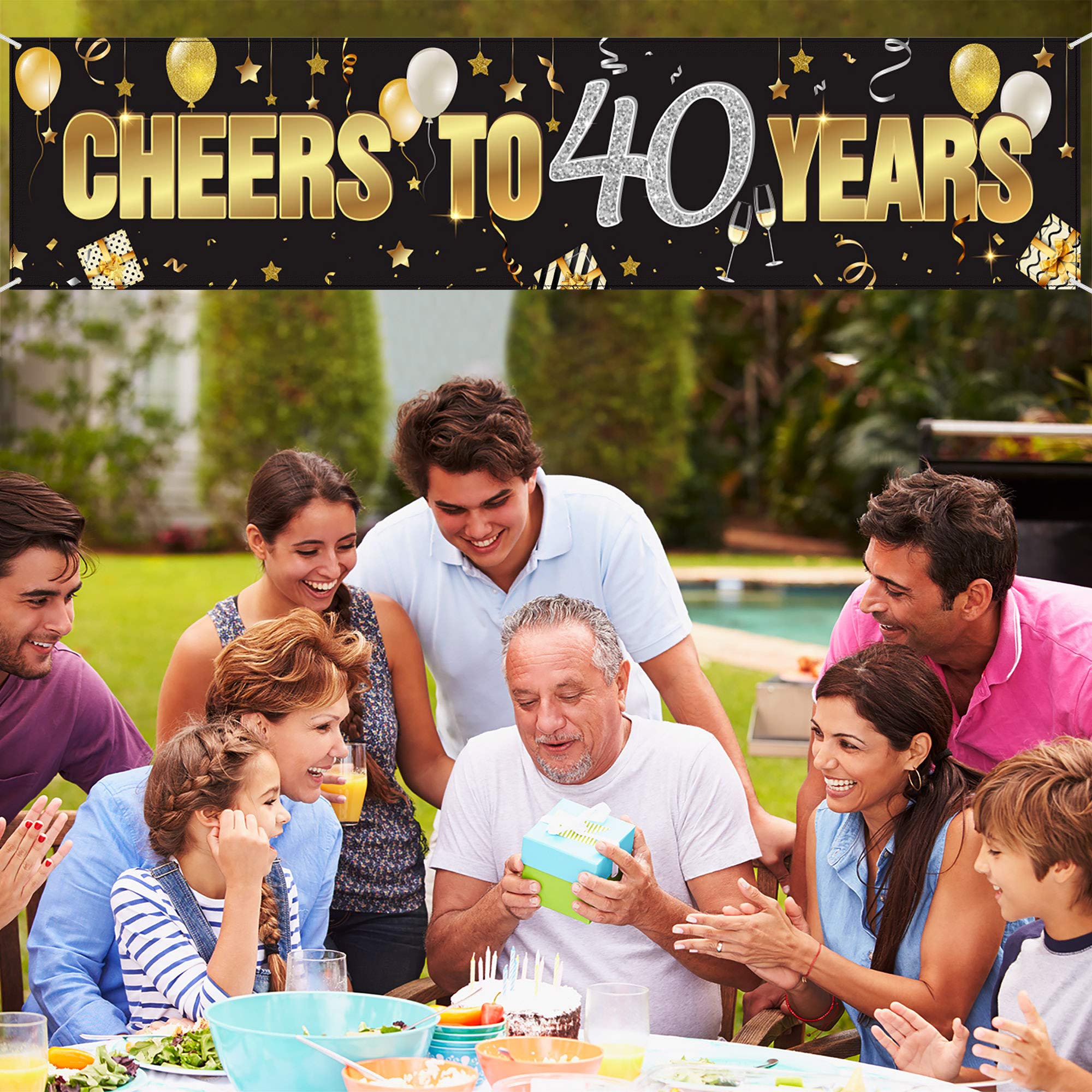 Buy 40th Birthday Banner, Happy 40th Birthday Cheers to 40 Years ...