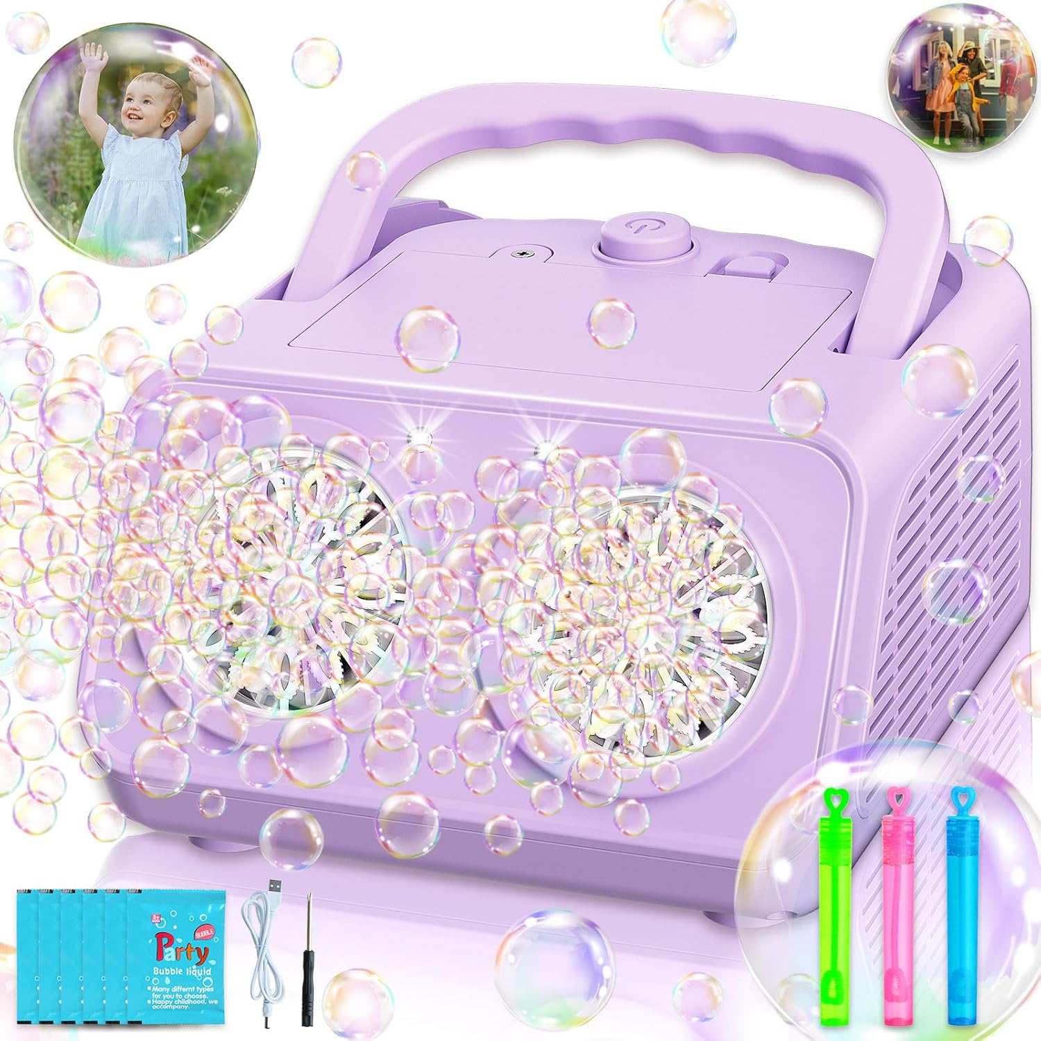 Amazon.com: Upgraded Bubble Machine - for Kids Age 3 Gifts | 18000 Big ...