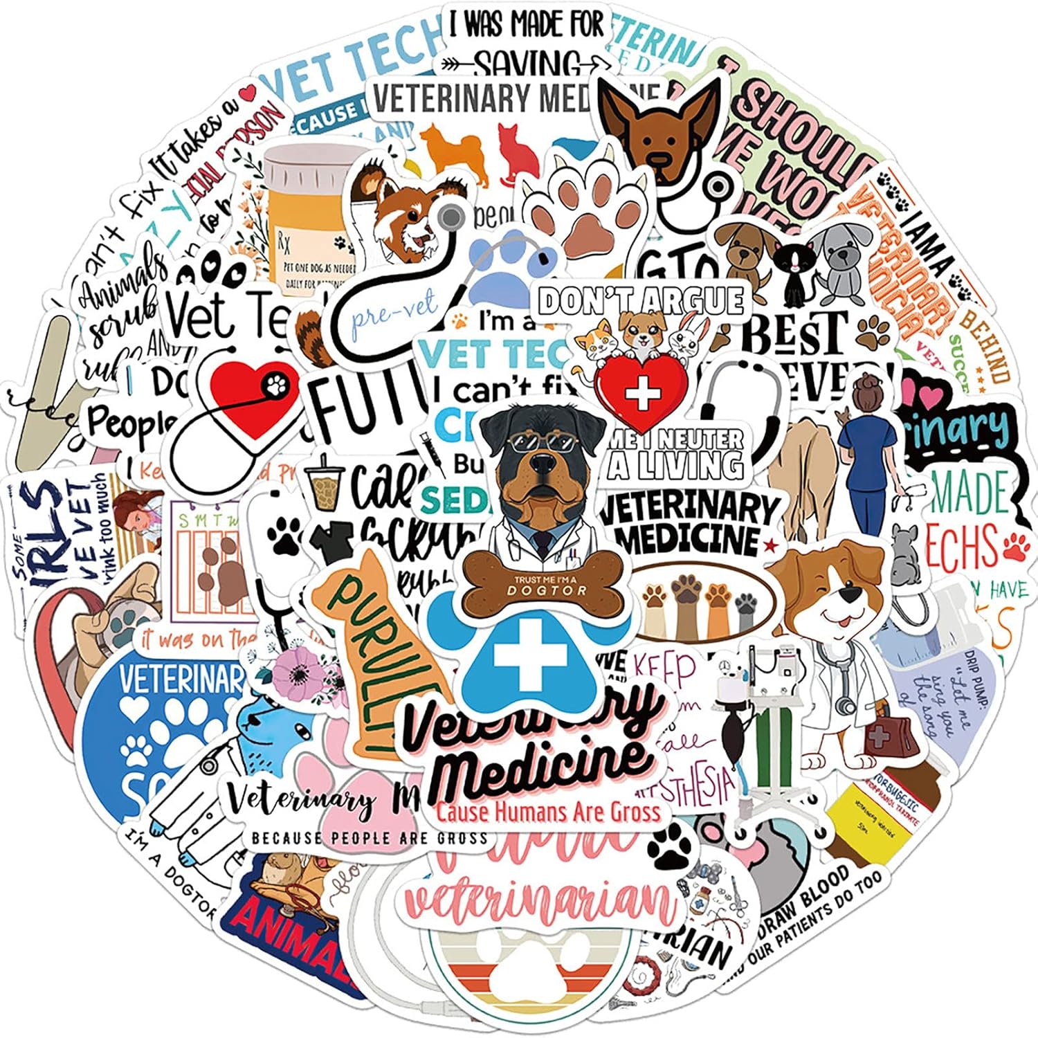 Amazon.com: 50pcs Veterinary Stickers Veterinary Aesthetic Medicine ...