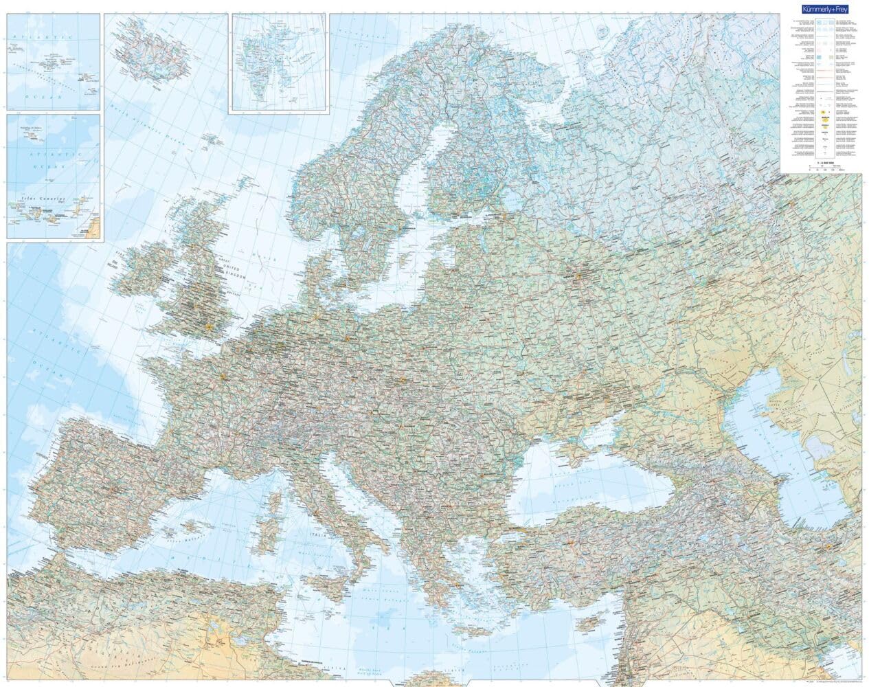 Europe physical wall map laminated: Matt laminiert: Amazon.co.uk ...