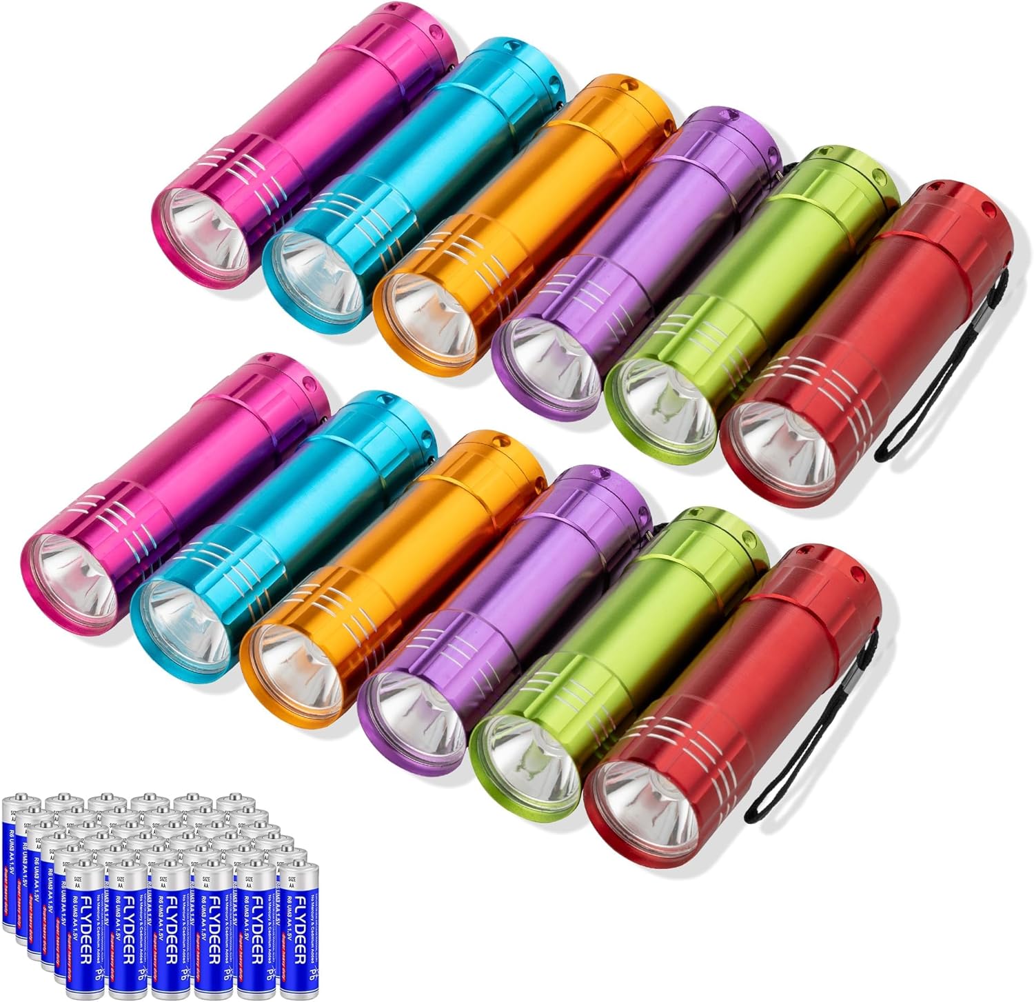 KunHe 12 Pack Mini Aluminium Torches Kids Bulk - Durable Metal Small ...