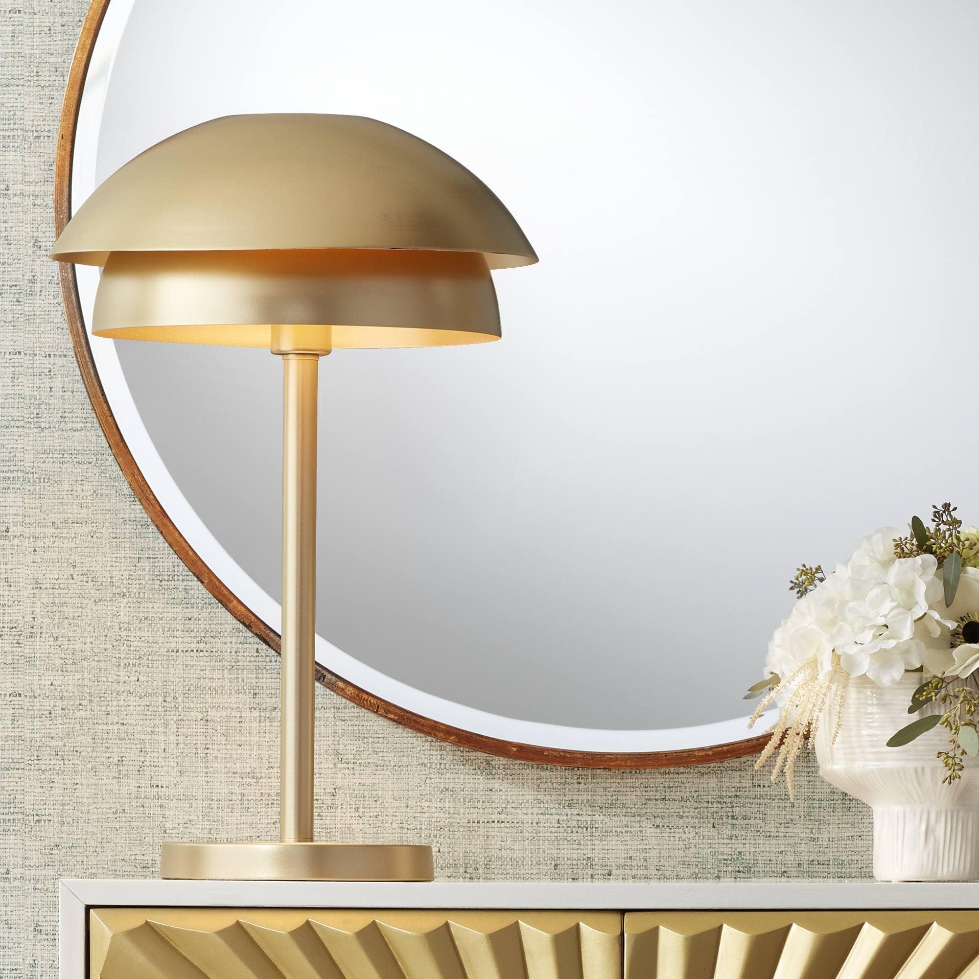 Amazon.com: mDesign Metal Dome Desk Lamp - Slim Table Top Lamp Light ...